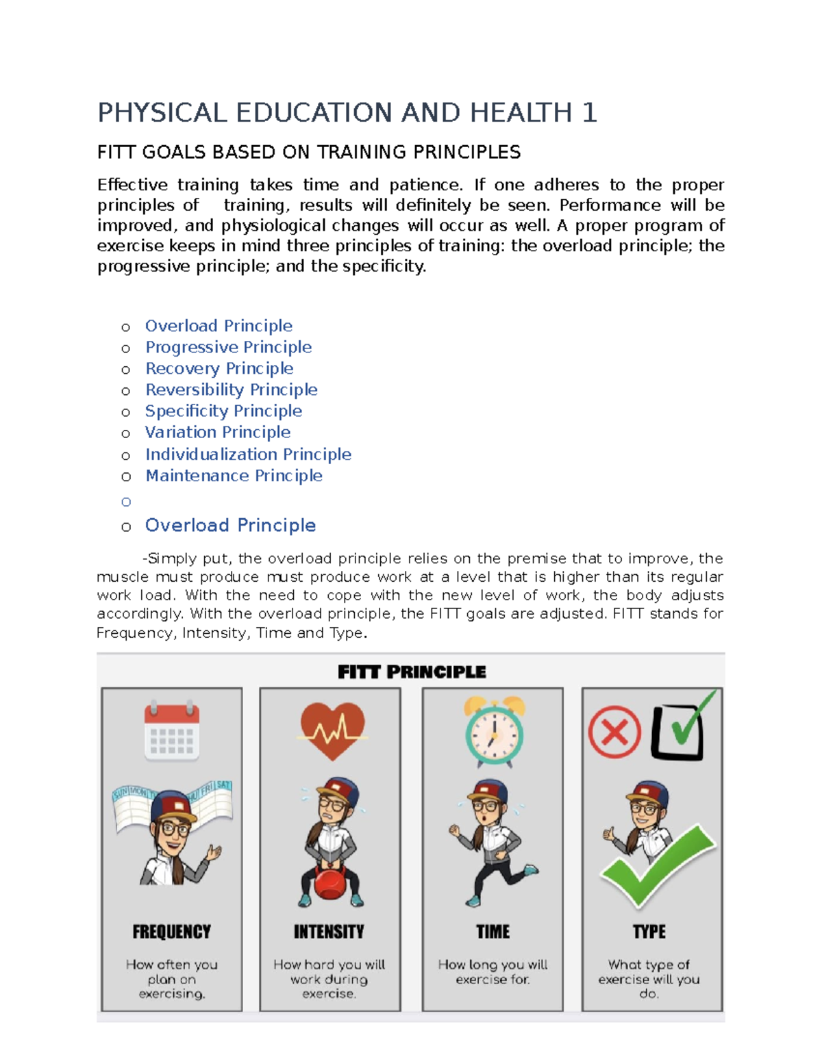 Physical Education AND Health 1 - PHYSICAL EDUCATION AND HEALTH 1 FITT ...