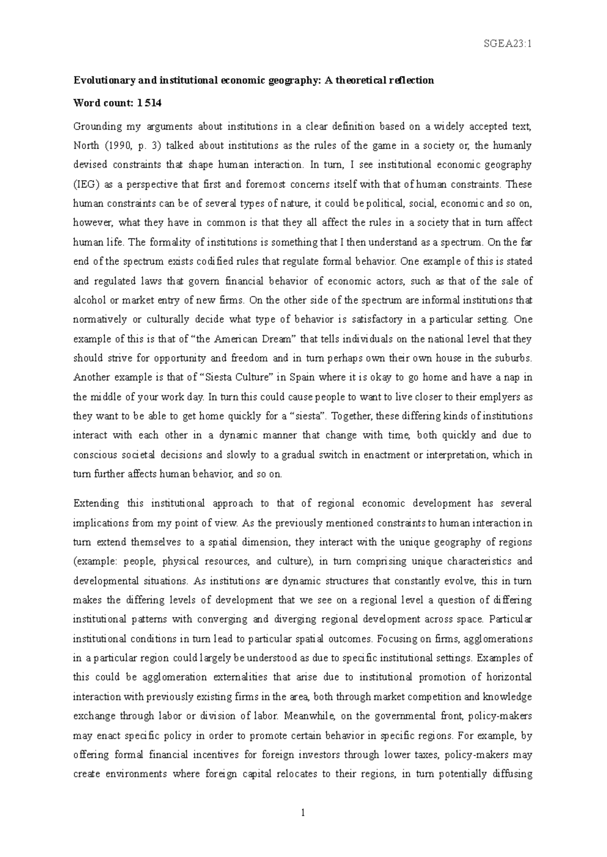 Evolutionary and institutional economic geography A theoretical ...