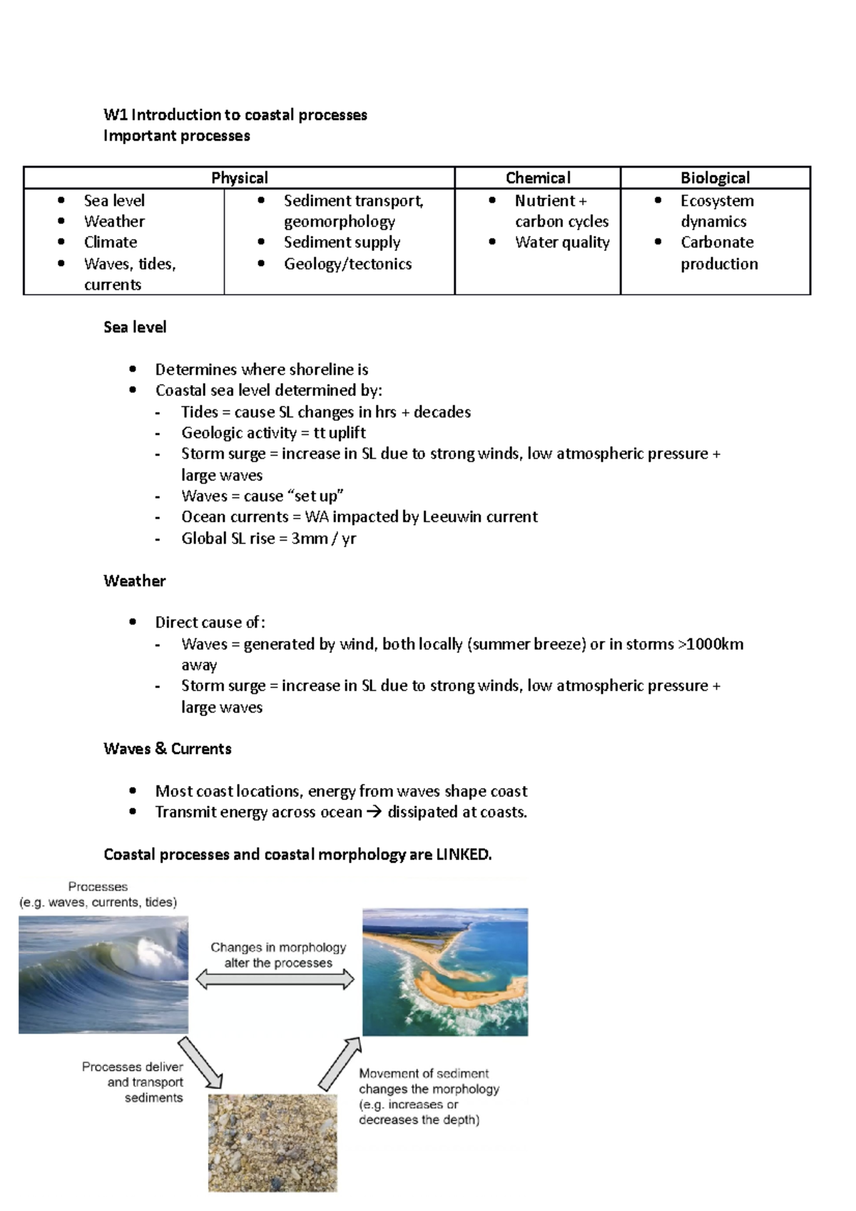 W1 Intro to Coastal Processes - W1 Introduction to coastal processes ...