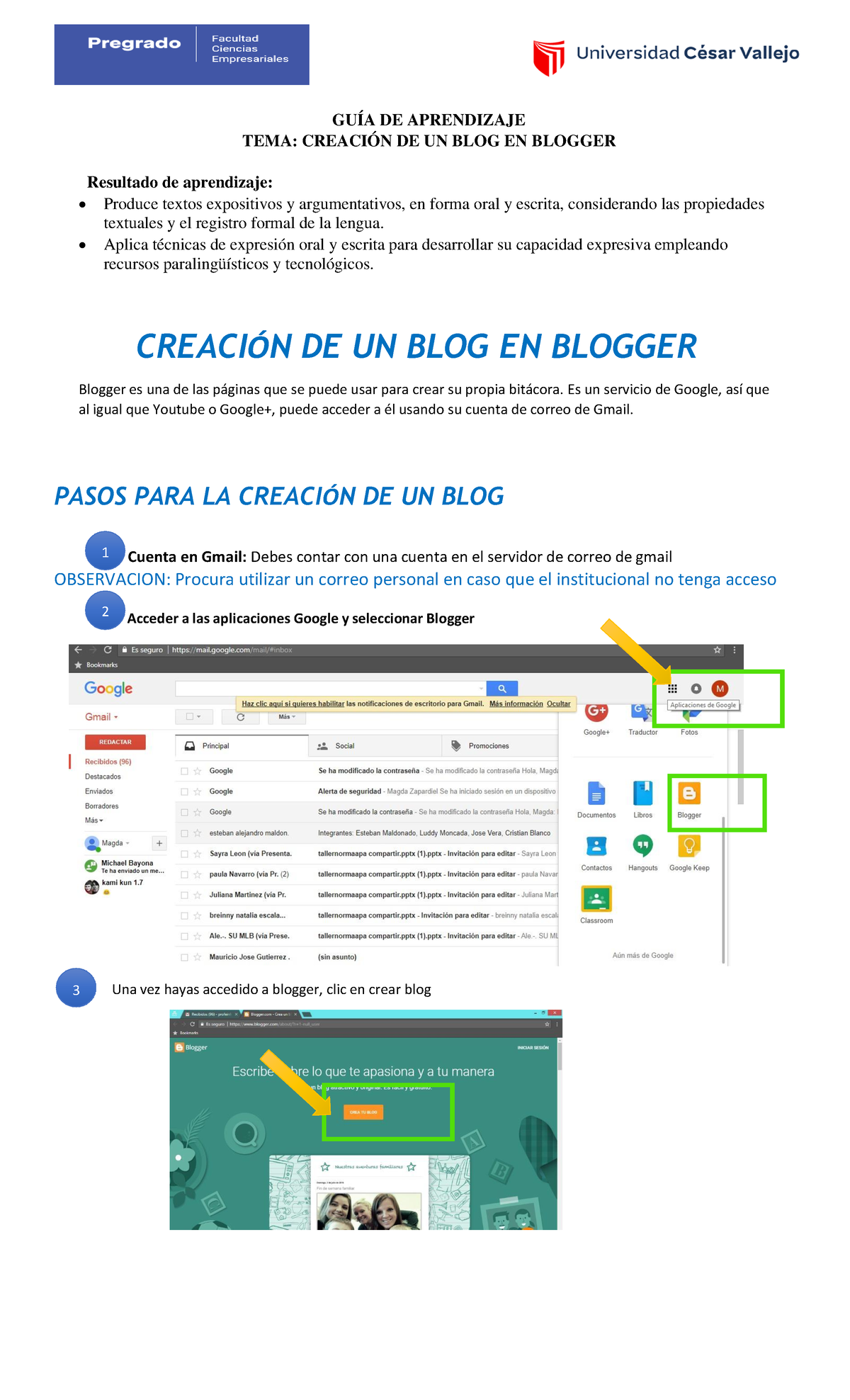 GUIA PARA LA Creación DE UN BLOG - ####### 2 ####### 3 Una vez hayas ...