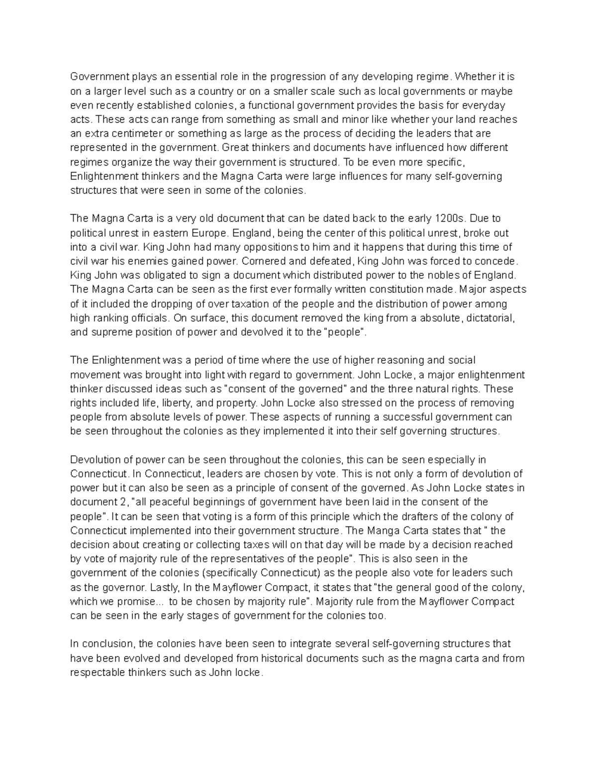 The Effects Of Enlightenment And Magna Carta On American Colonies And ...