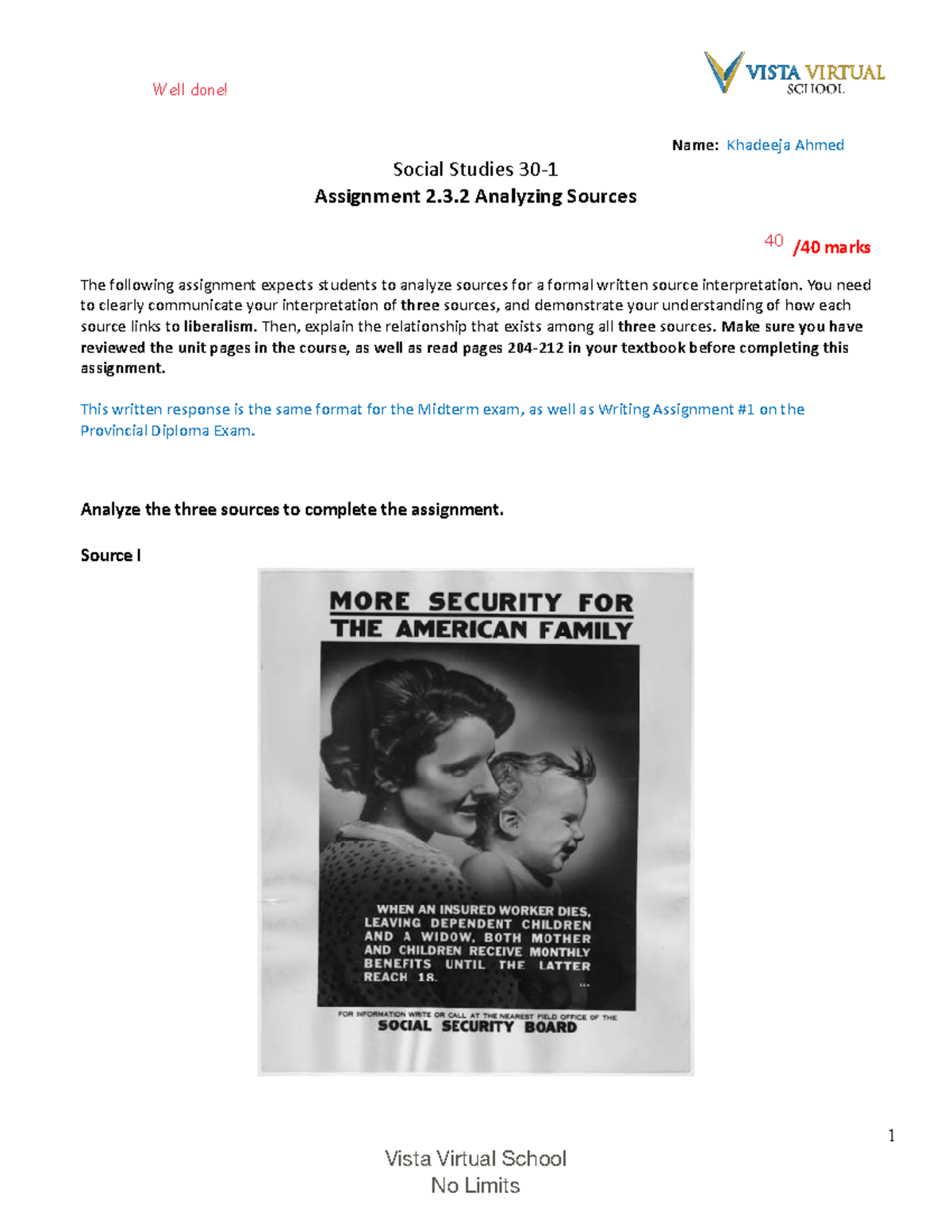 Analyzing Sources Assignment - Name: Khadeeja Ahmed Social Studies 30 ...