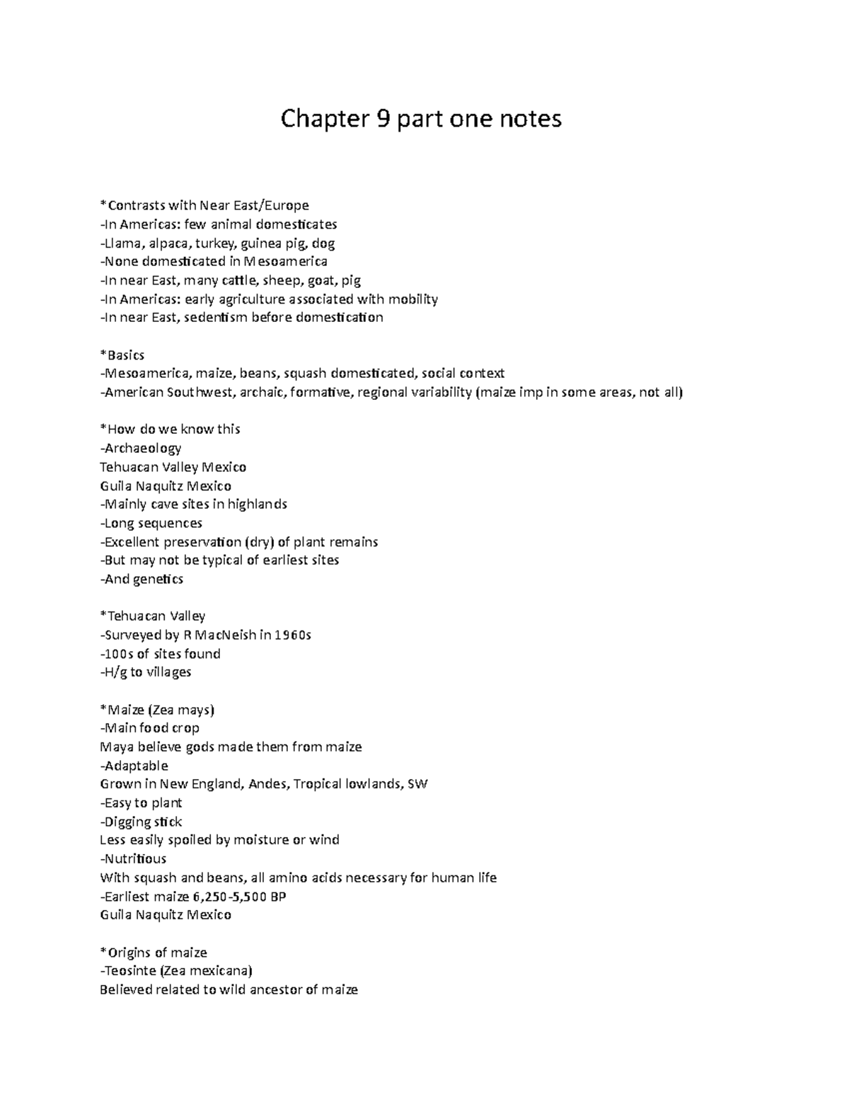 Chapter 9 part one notes - ANTH:1201 - IOWA - Studocu