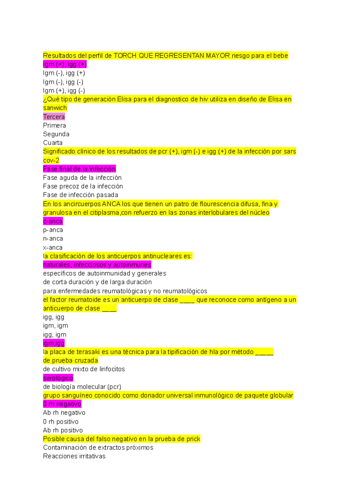 GUIA INMUNOLOGIA GENERAL - Resultados del perfil de TORCH QUE ...