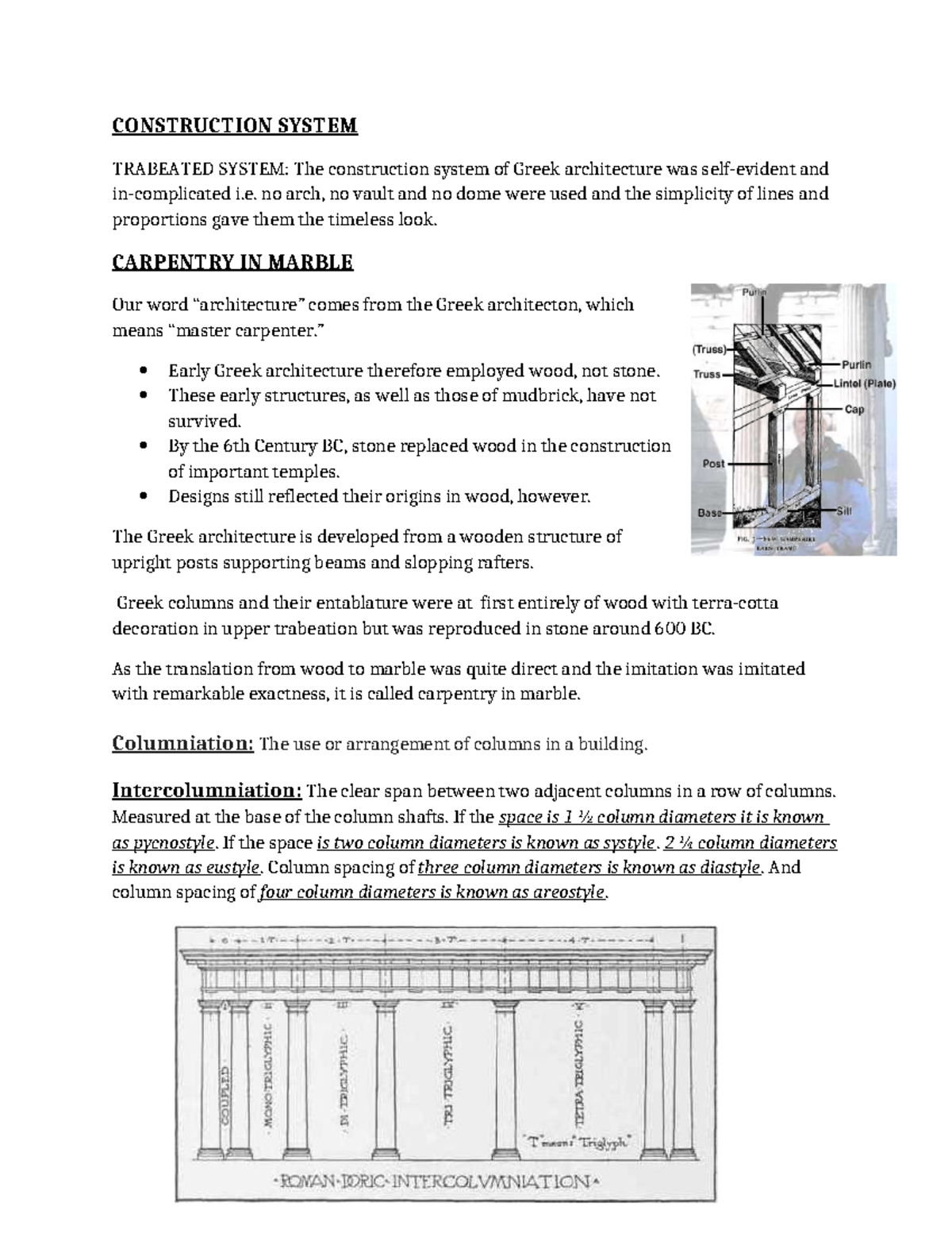 Construction System - CONSTRUCTION SYSTEM TRABEATED SYSTEM: The ...