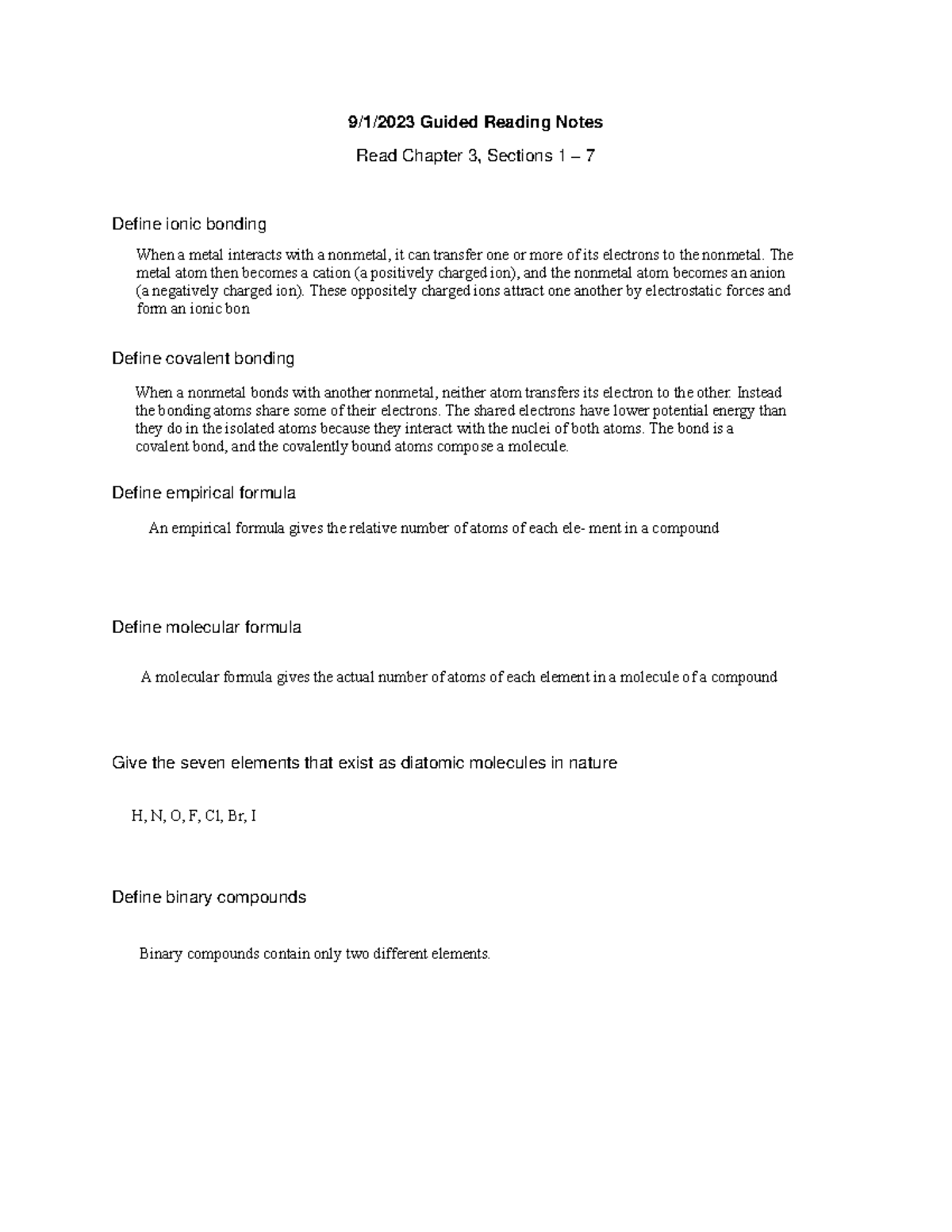 0901 Guided Reading Notes - 9/1/2023 Guided Reading Notes Read Chapter ...