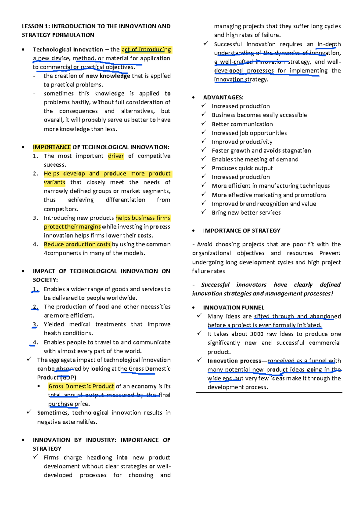 MACE-422 1st-Exam-Coverage - LESSON 1: INTRODUCTION TO THE INNOVATION ...