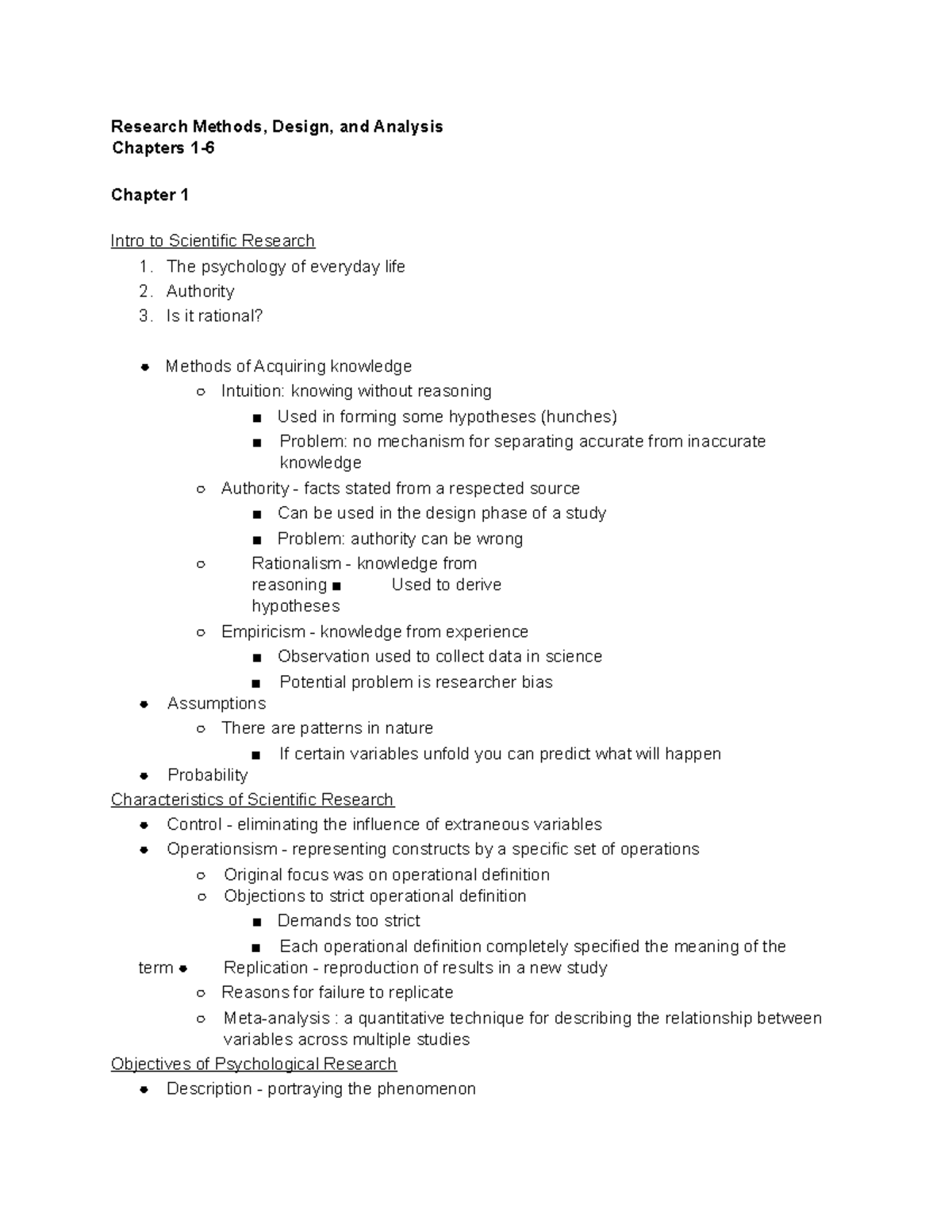 Research Methodlogy Full Notes - Research Methods, Design, and Analysis ...