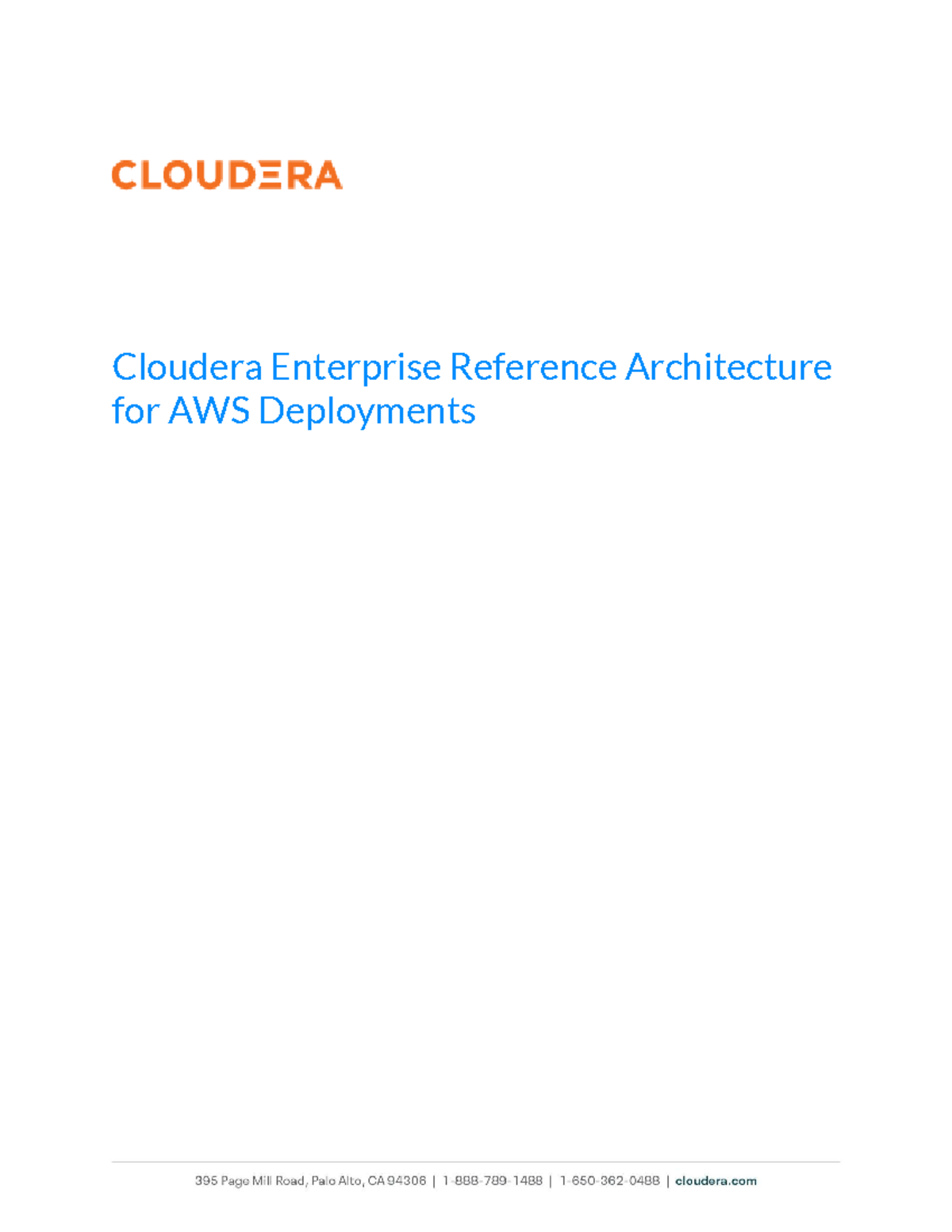 Cloudera ref arch aws - Hello there just ignore it - Cloudera Enterprise Reference Architecture ...