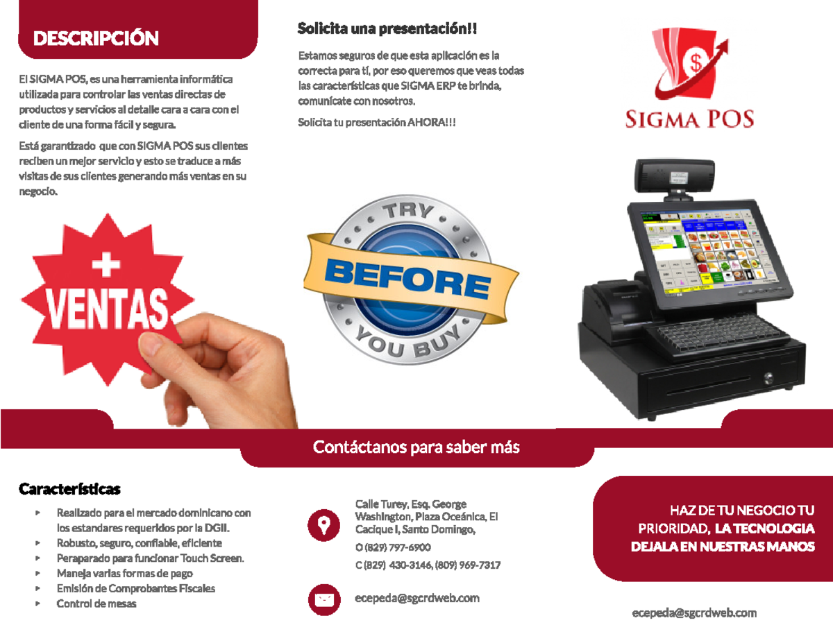 Sigma-pos - Nose - ecepeda@sgcrdweb HAZ DE TU NEGOCIO TU PRIORIDAD, LA ...