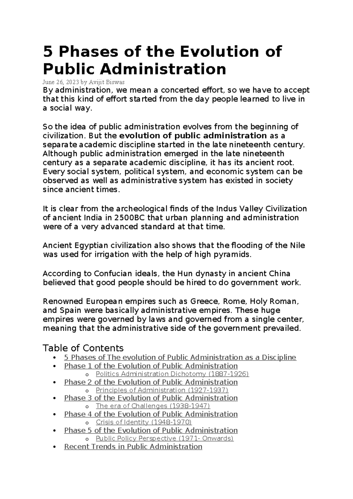 5 Phases of the Evolution of Public Administration - So the idea of ...