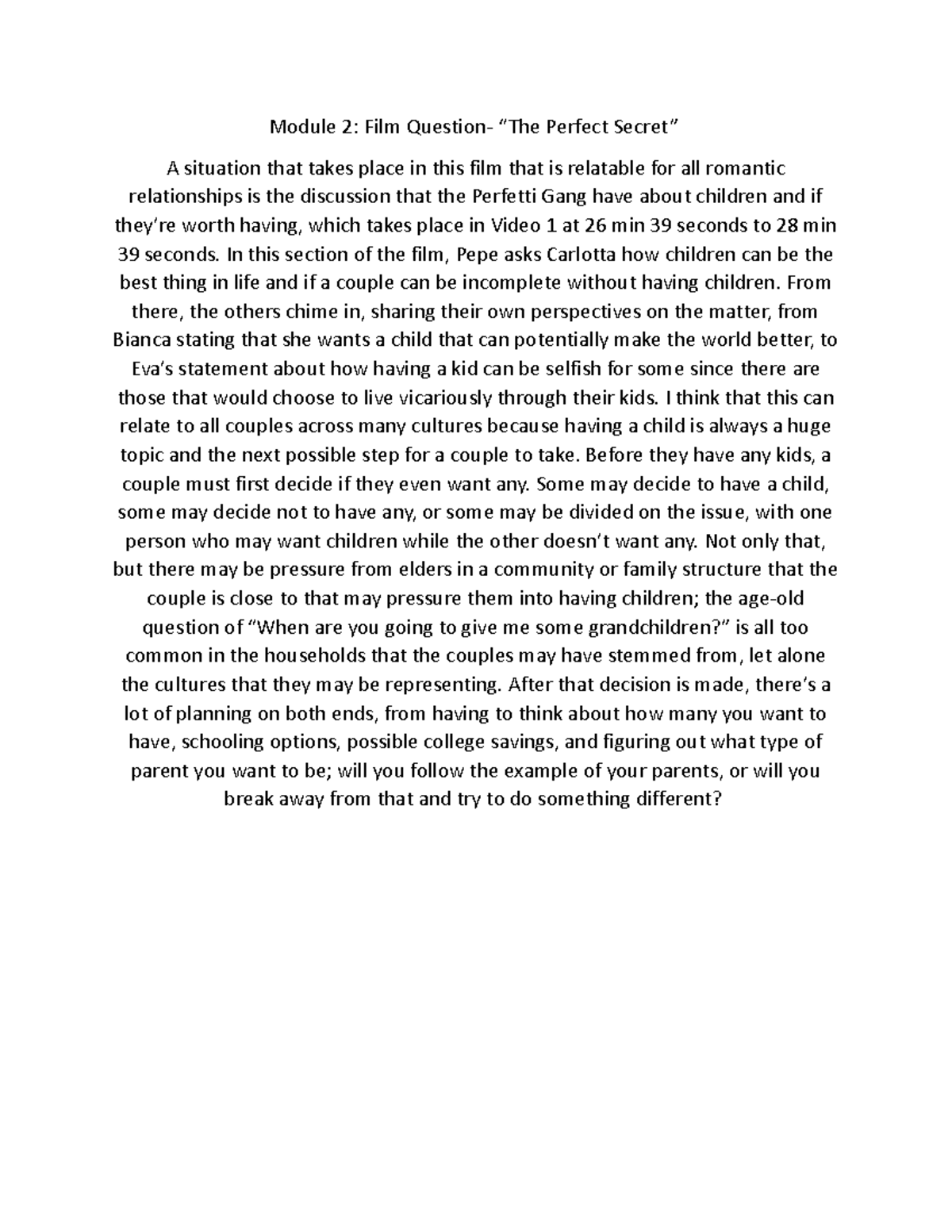 Module 2 Film Question - Important assignment for the course. - Module ...