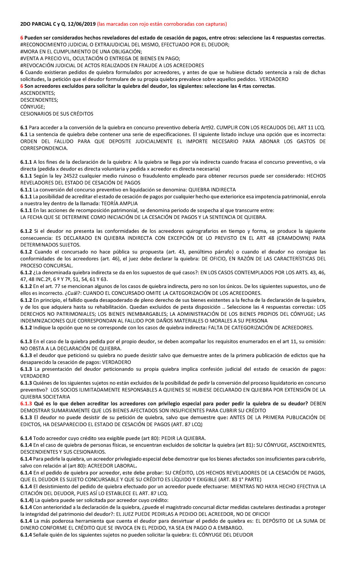 2 Parcial Concurso y Quiebra - Warning: TT: undefined function: 32 Warning: TT: undefined ...