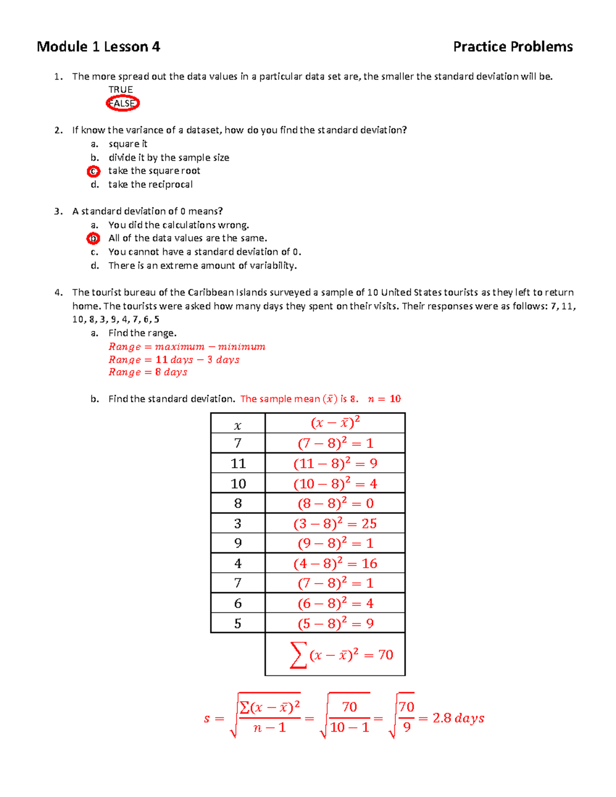 Module 1 Lesson 4 Practice Problems KEY 22 Module 1 Lesson 4 Practice