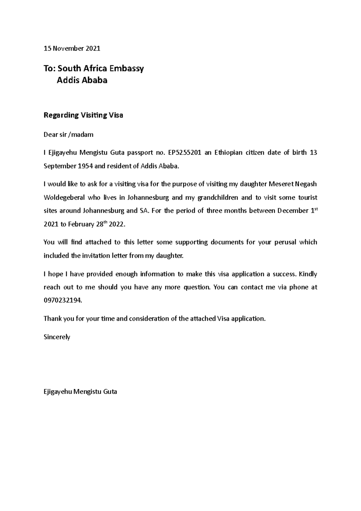 15 November 2021 - Nice - 15 November 2021 To: South Africa Embassy ...