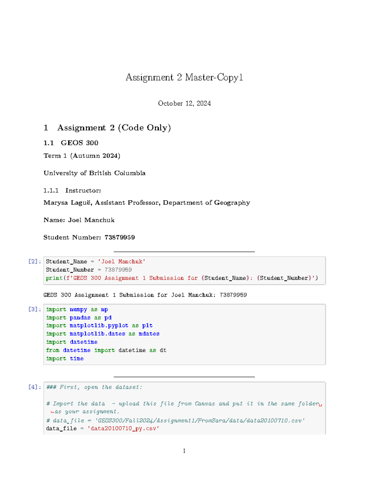 Assignment 2 Master-Copy1 - Assignment 2 Master-Copy October 12, 2024 1 ...