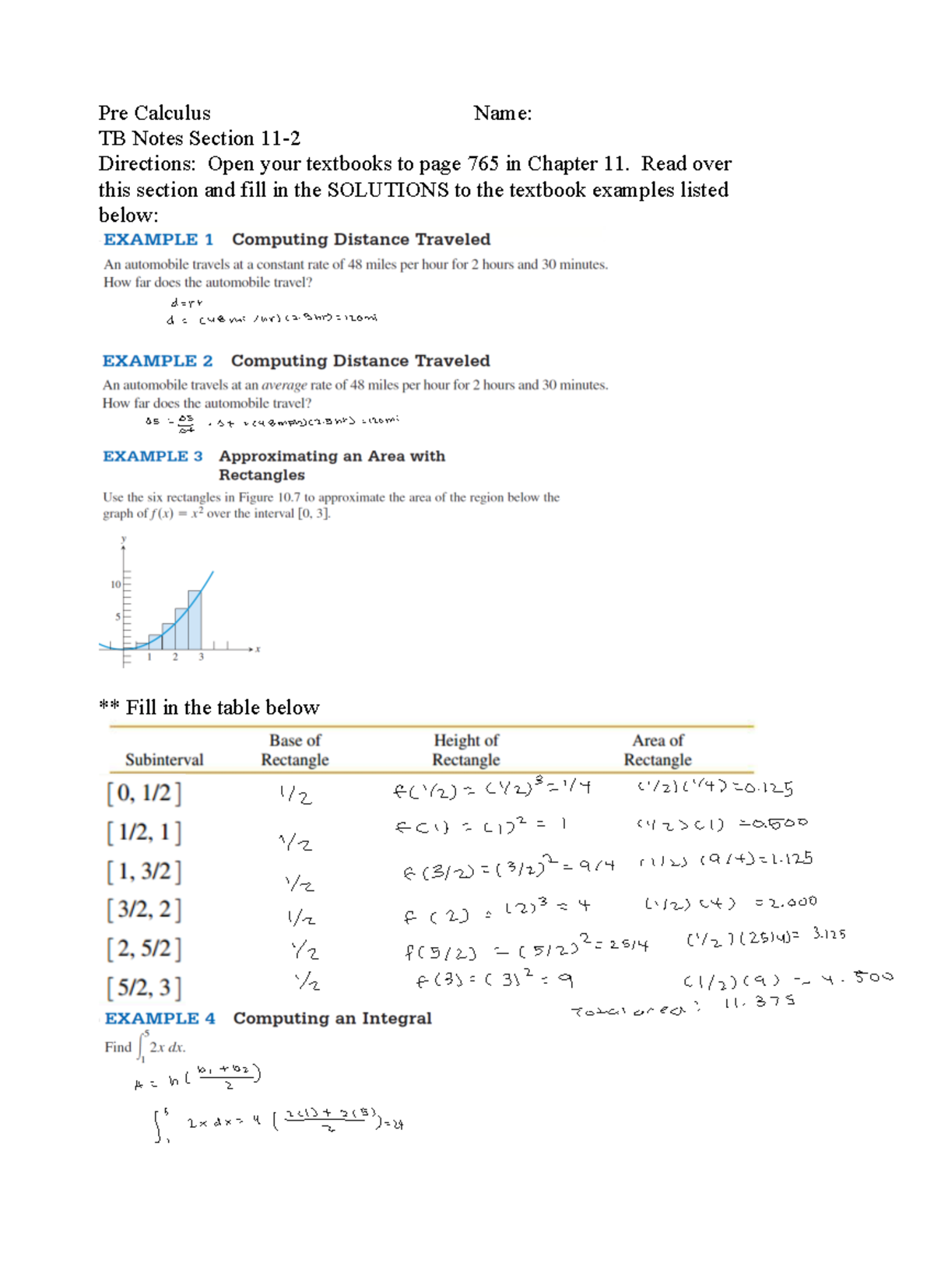 Pre TB Notes sec 11-2 - Pre Calculus Name: TB Notes Section 11 ...