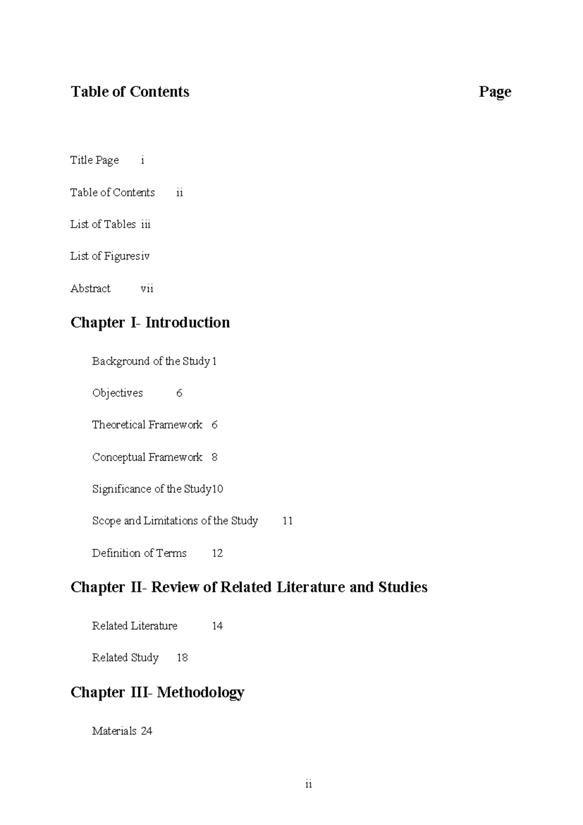 Abstract In Research - Table of Contents Page Title Page i Table of ...