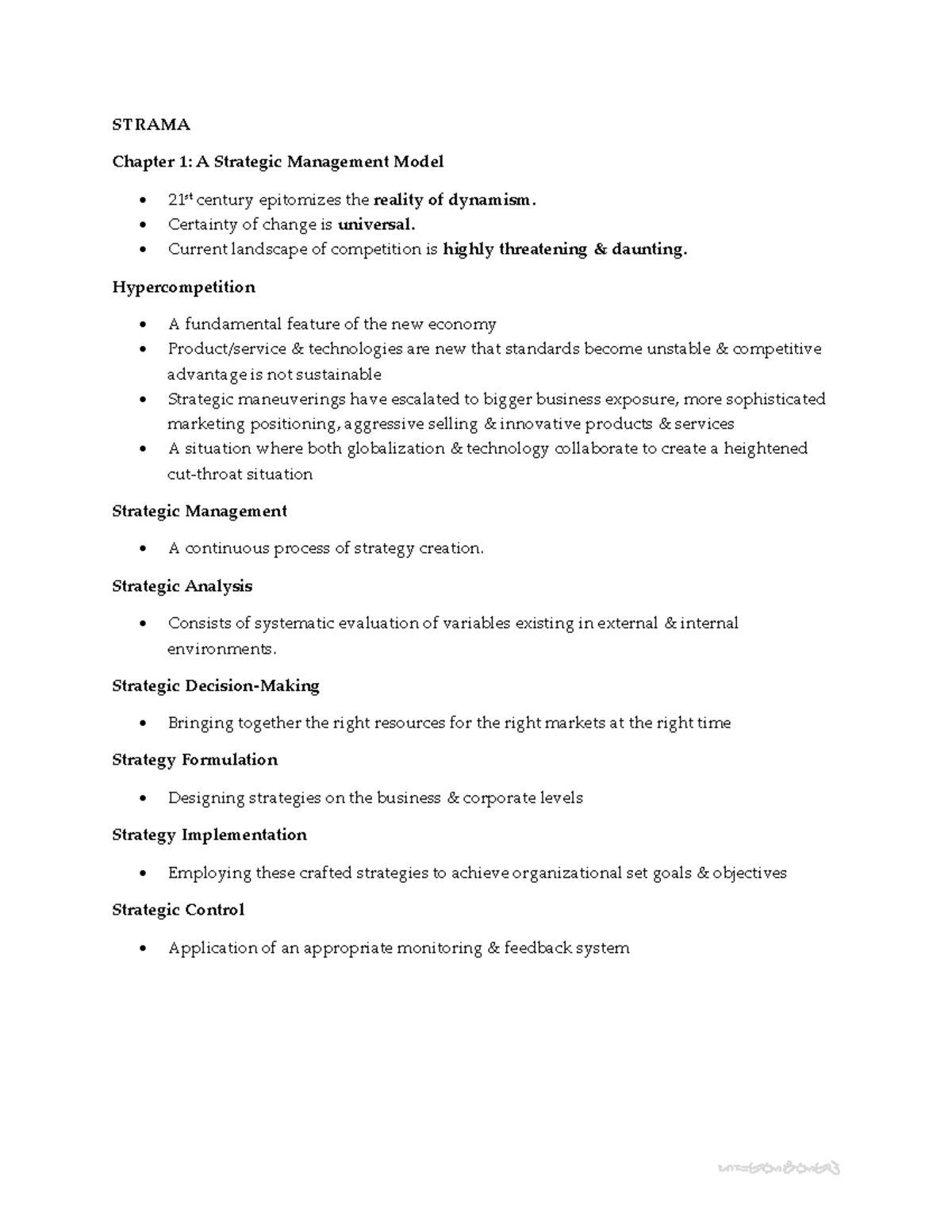 Strama Chapter 1: A Strategic Management Model - STRAMA Chapter 1: A ...