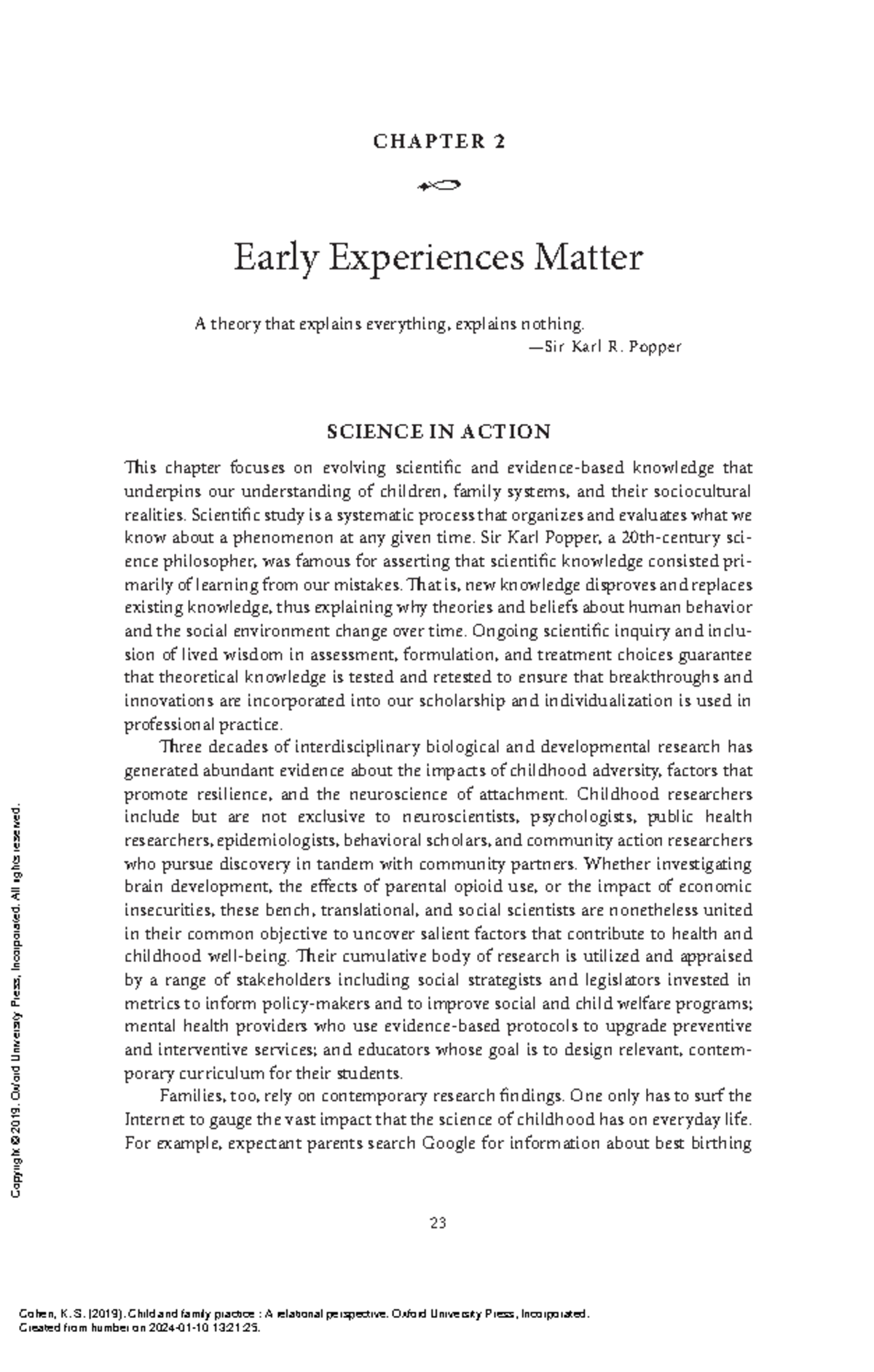 Child and Family Practice A Relational Perspective - (Chapter 2 Early ...