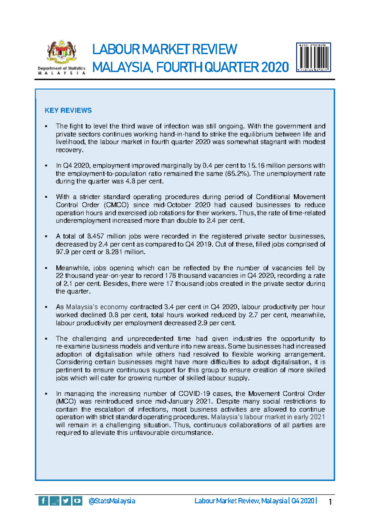 Labour Market Review, Q4 2020, Malaysia - LABOUR MARKET REVIEW MALAYSIA ...