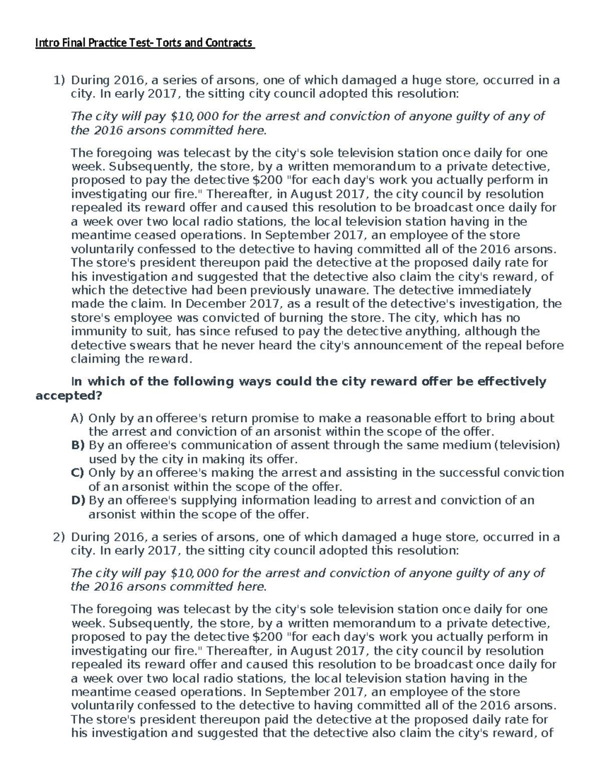 Intro to law course notes and preparation for final exam - Intro Final ...