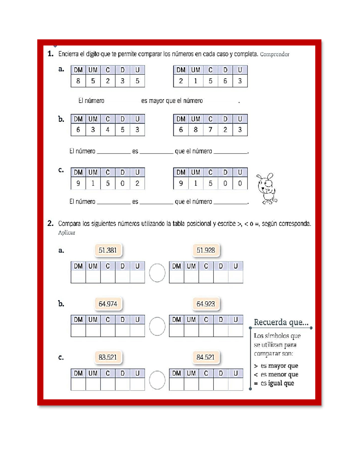 Ficha 27-09 - fcjyh ukhbukhi - 1. Encierra el dígito que te permite ...