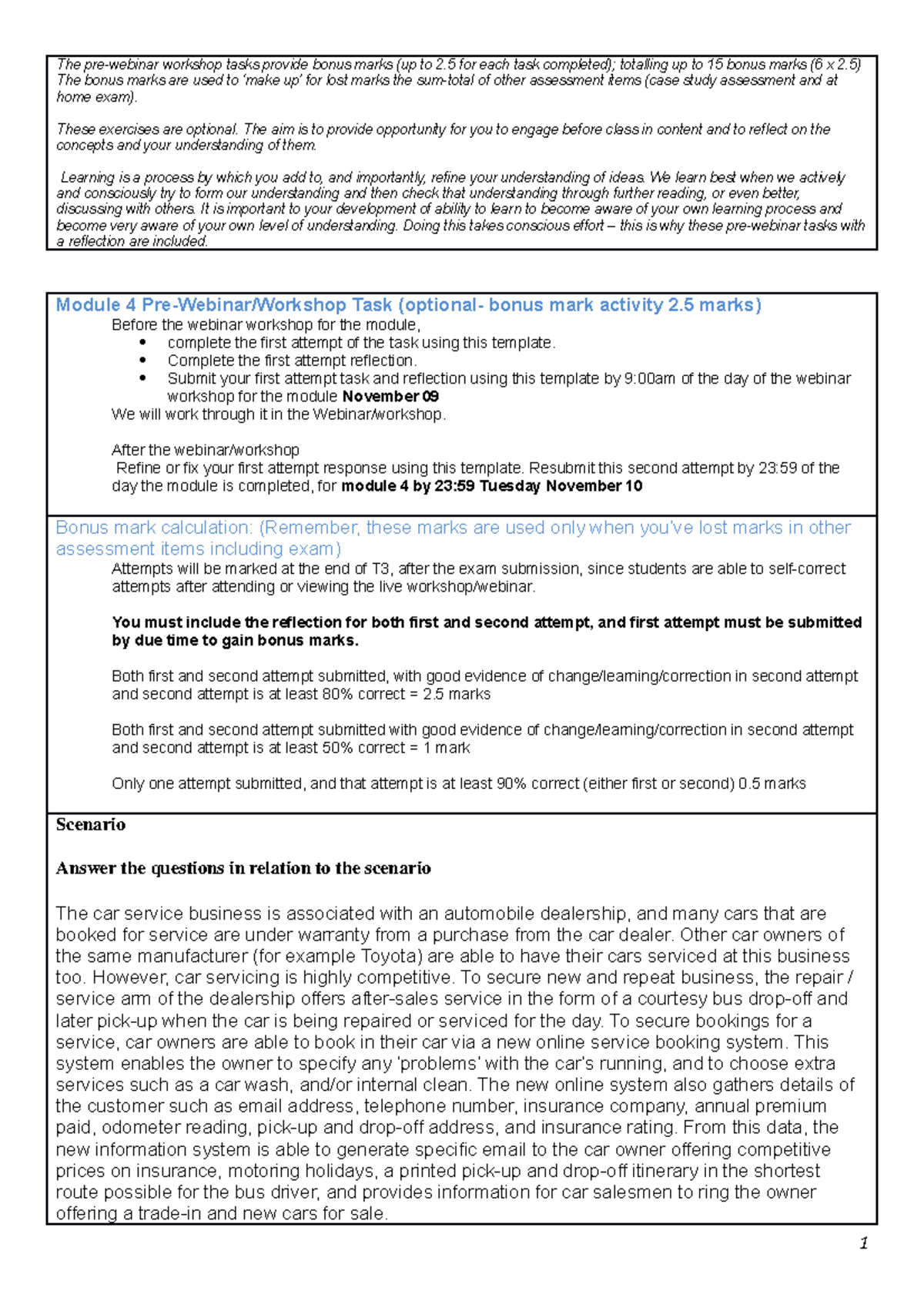 Template module 4 pre webinar workshop tasks - The pre-webinar workshop ...