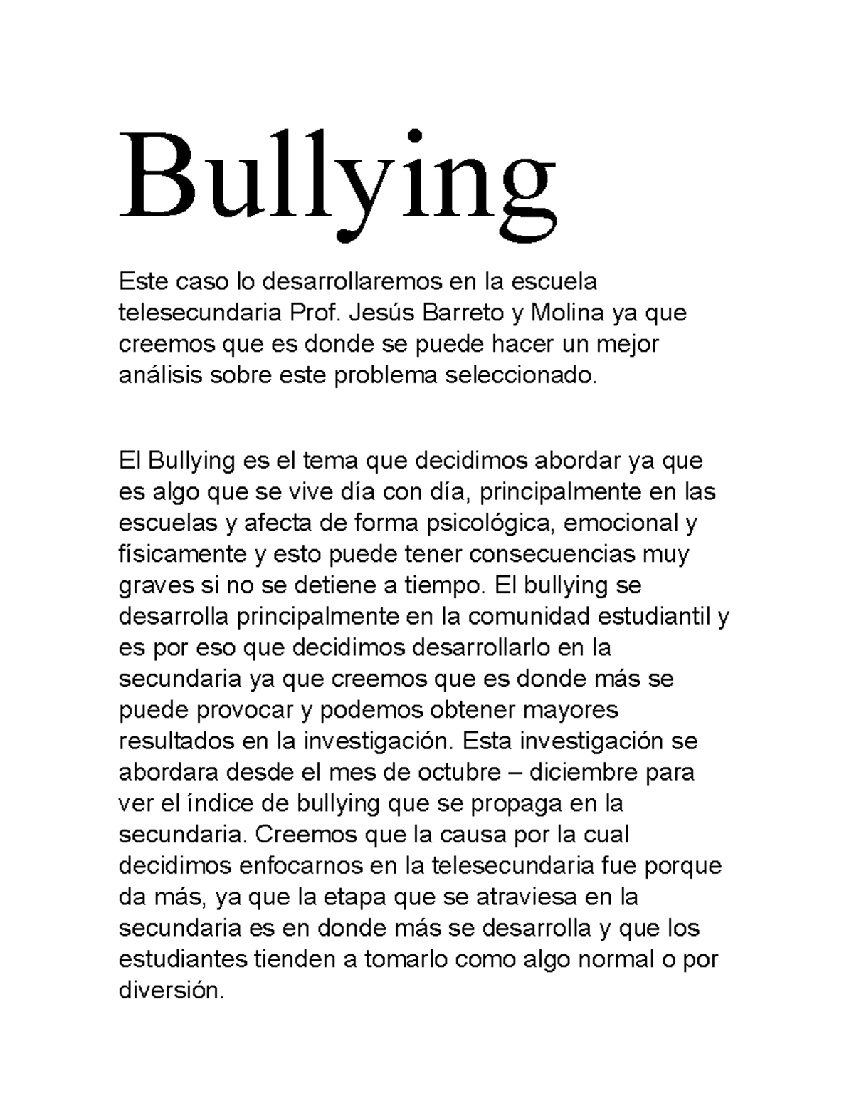 Bullying - Mariana 102 - GOP - Bullying Este caso lo desarrollaremos en ...