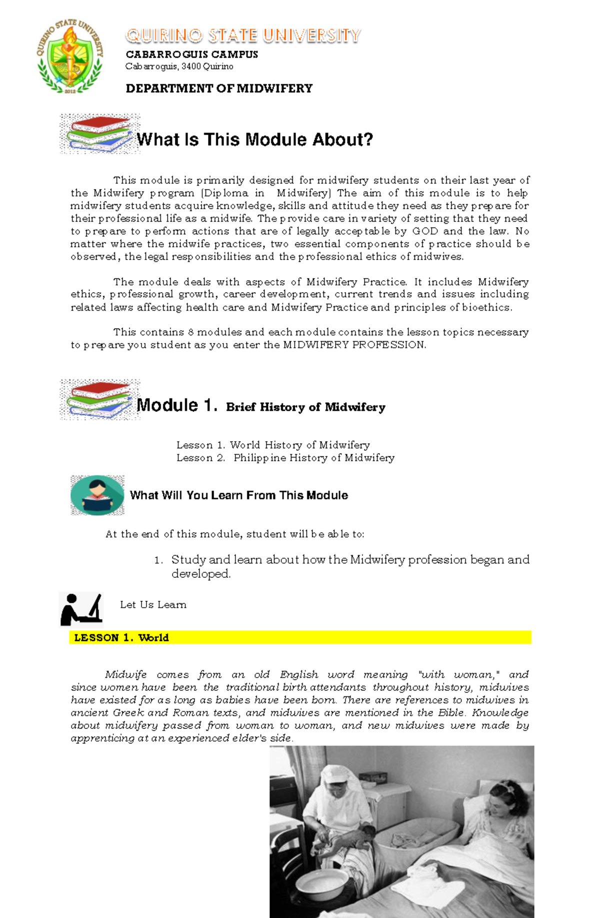 Pgd-prelim-1 - This module is primarily designed for midwifery students on their last year of ...