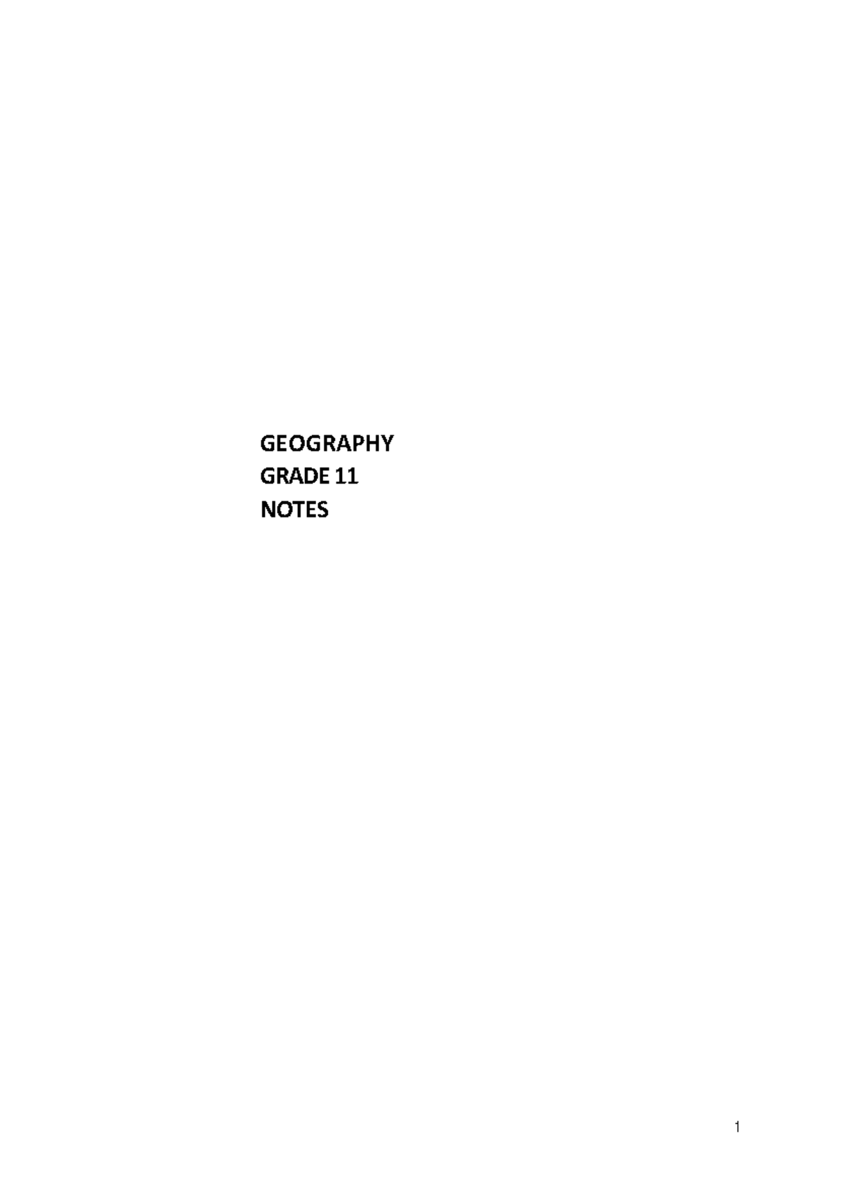 Geography Notes - Grade 11 - GEOGRAPHY GRADE 11 NOTES 11.1 : INTERNAL ...