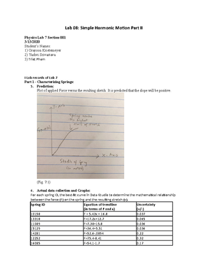 Lab 05 Force and Motion Part I - Physics Lab 5 Section 001 2/21 ...