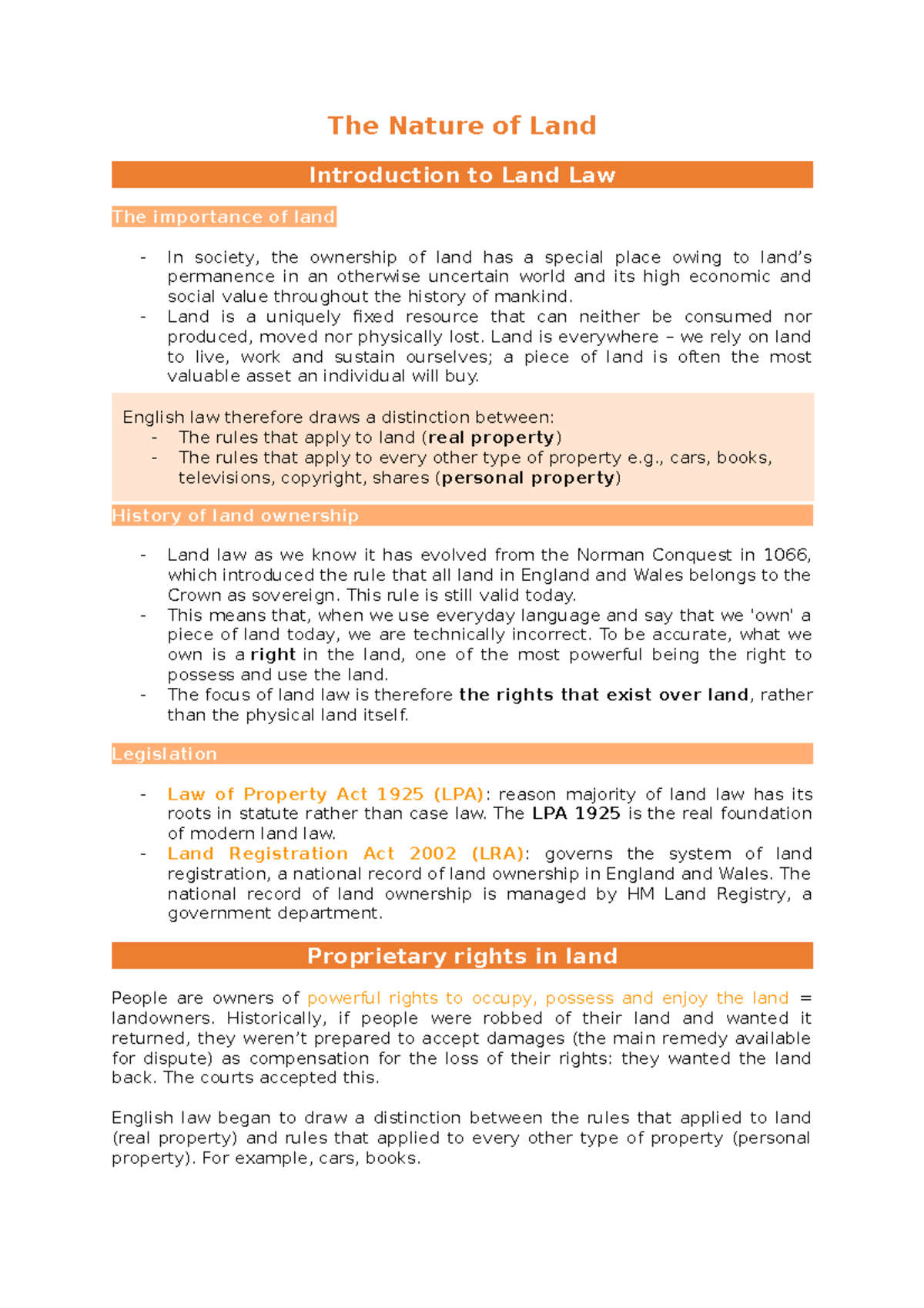 Land Law - Workshop 1 - Estates in Land and the Land Registration ...