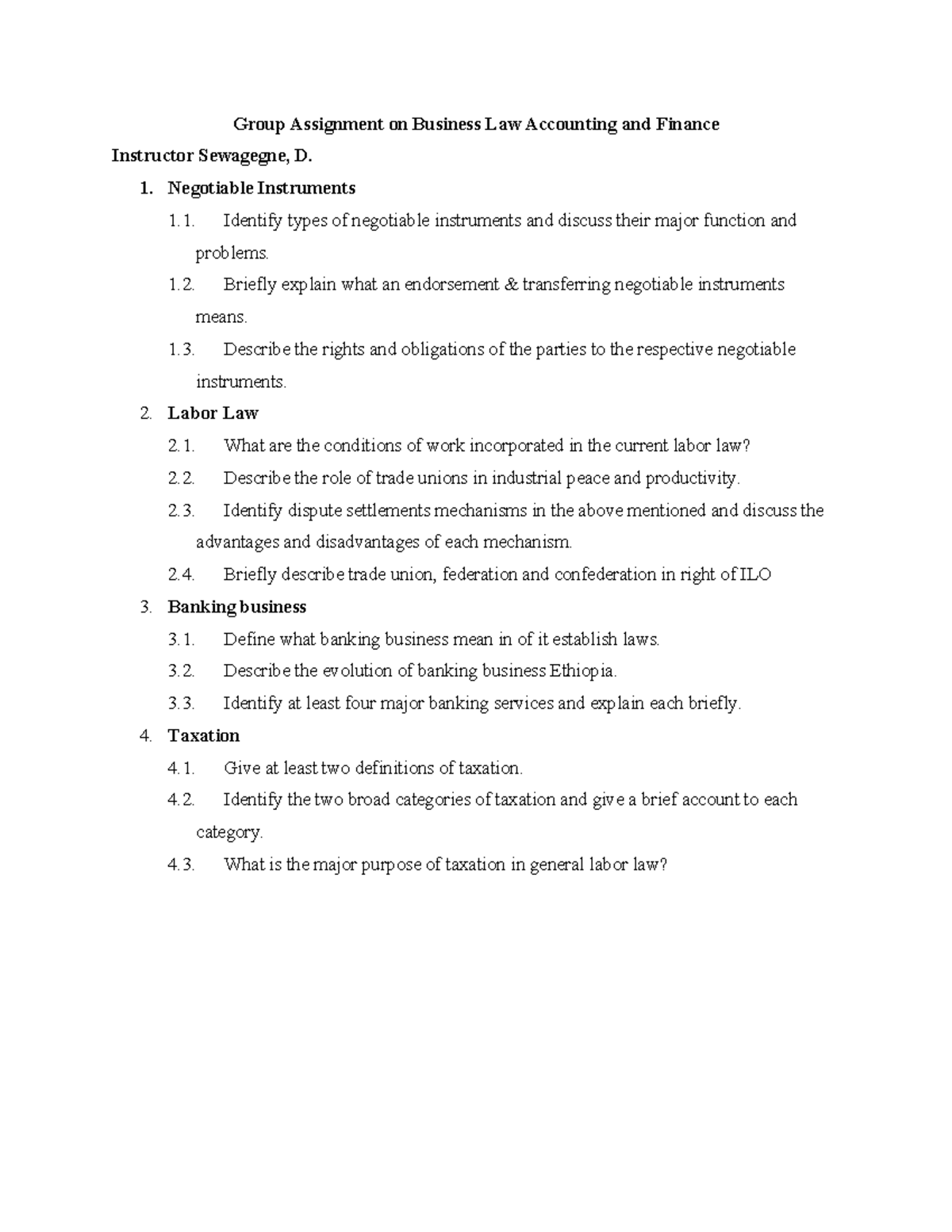 BL - Assignment - Basics of Business Law - Group Assignment on Business ...