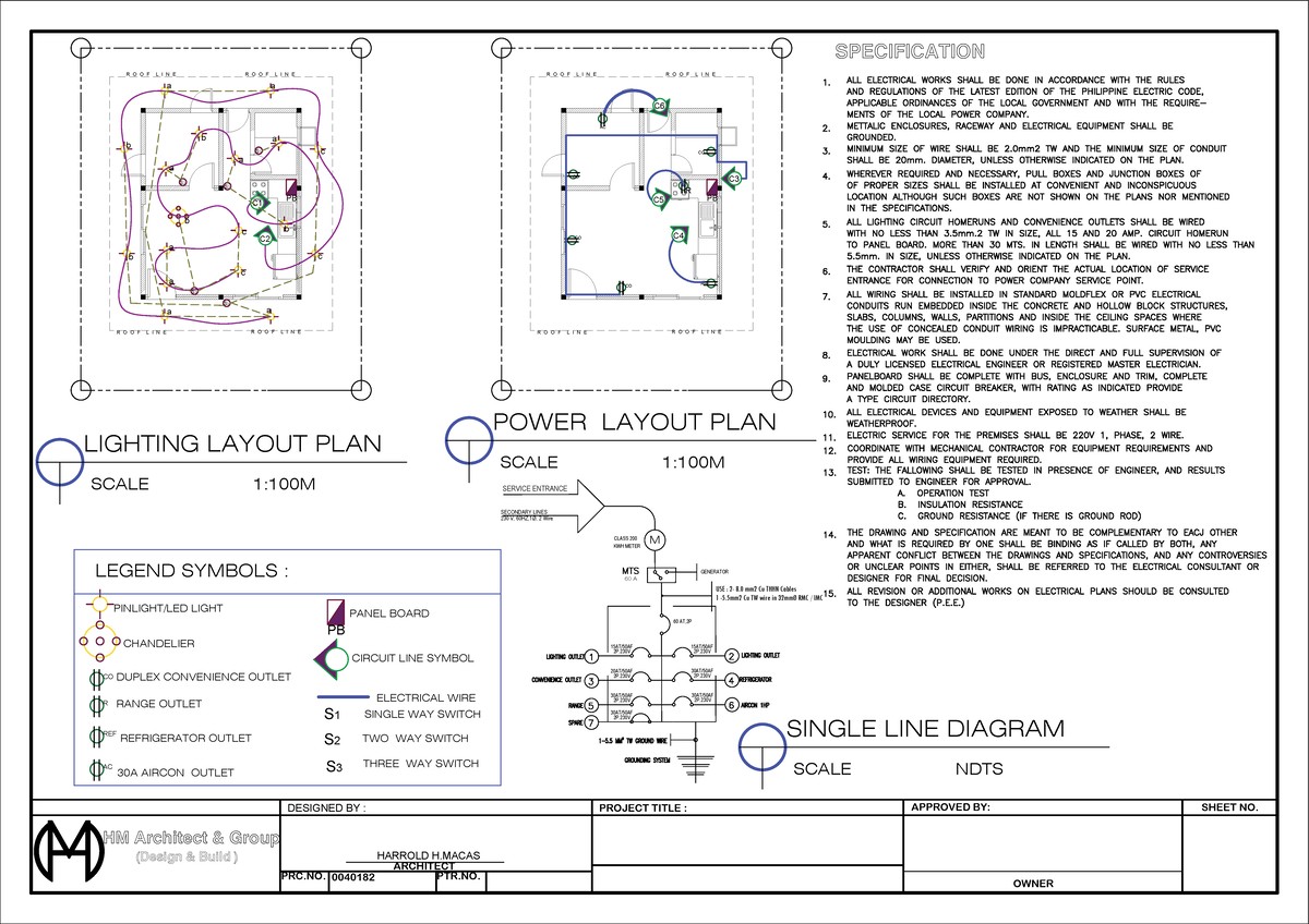 E1 - NON - DESIGNED BY : PROJECT TITLE : SHEET NO. OWNER APPROVED BY ...