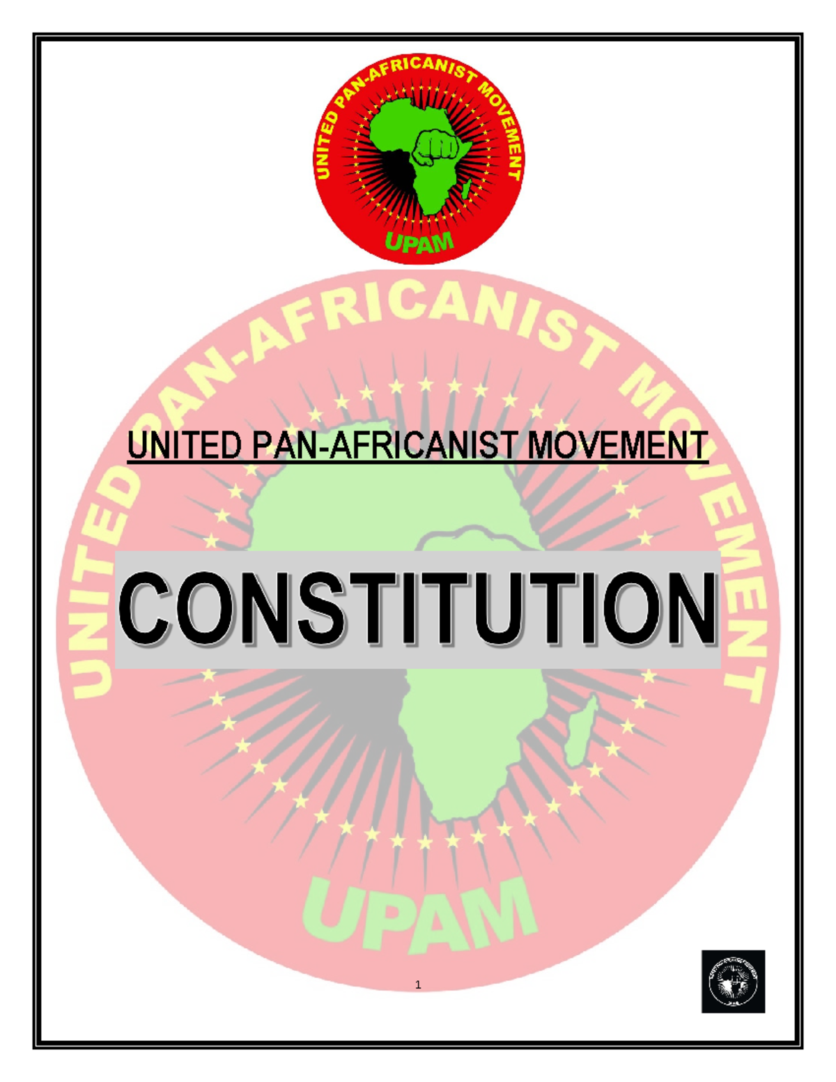 UPAM 2nd Constitution 2020 Updated signed - UNITED PAN-AFRICANIST ...