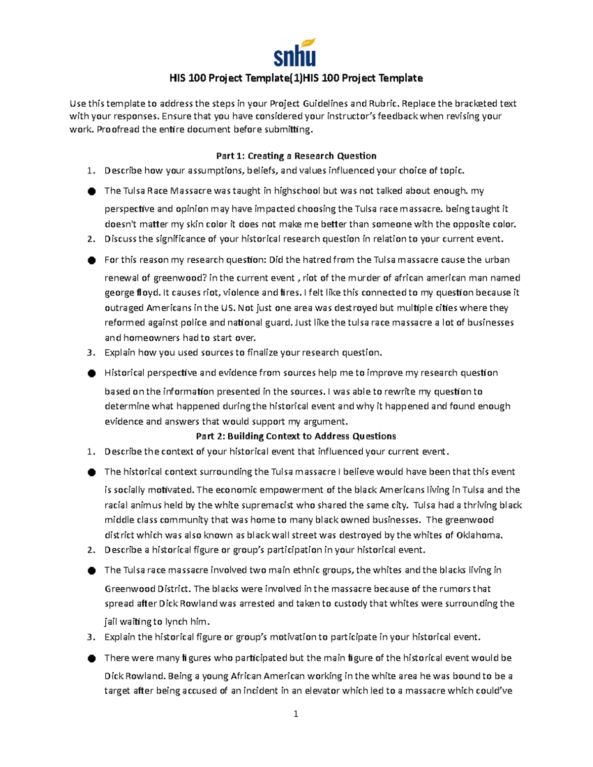 HIS 100 Project 7-1 - n/a - HIS 100 Project Template(1)HIS 100 Project ...