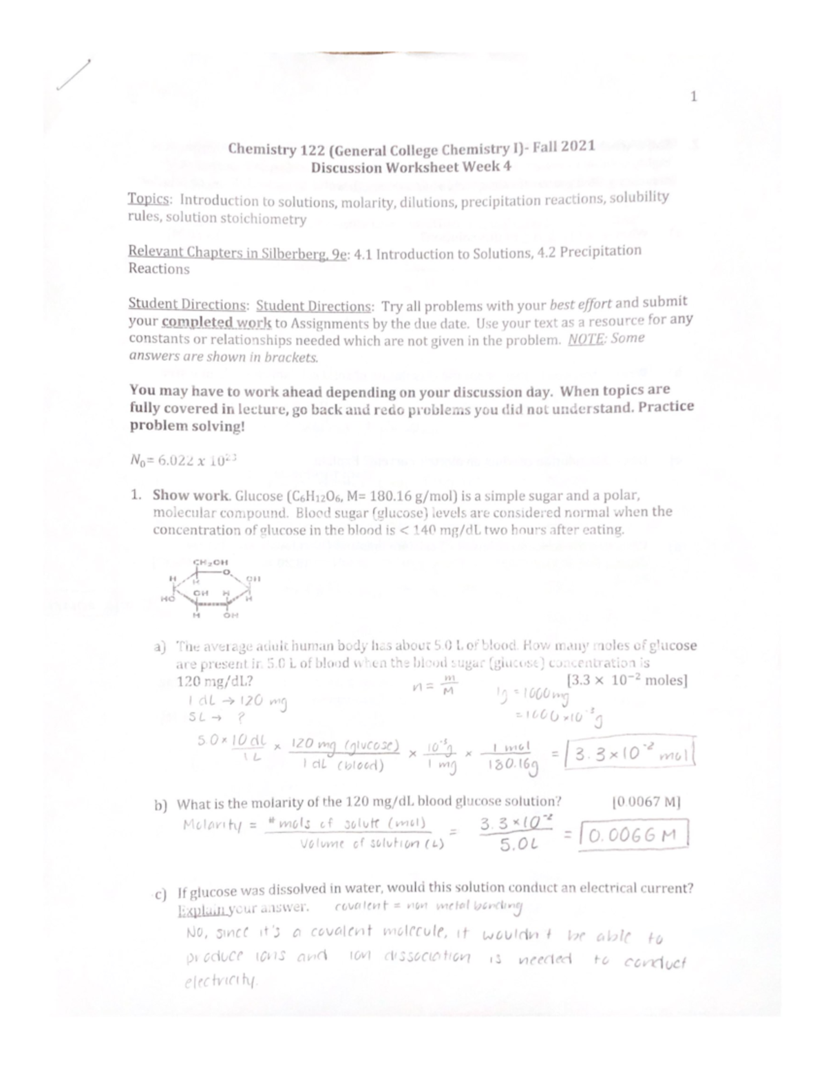 Chem week 4 disc wkst - These are the discussion worksheets from 2020 ...