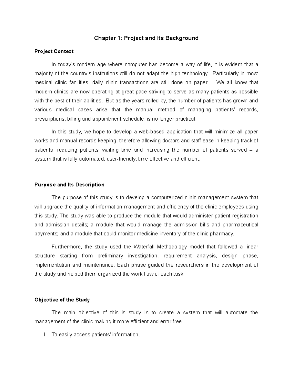 Chapter 1 - asdfsdf - Chapter 1: Project and Its Background Project ...