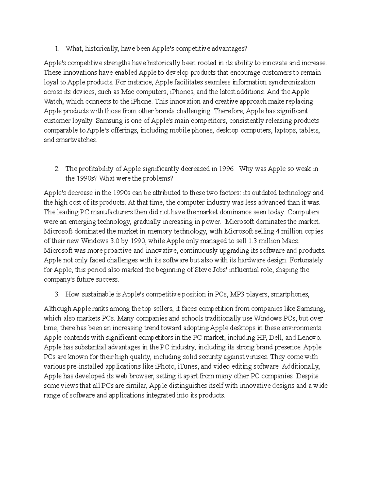 Apple Case Study 2: Competitive Advantages & Market Position - What ...