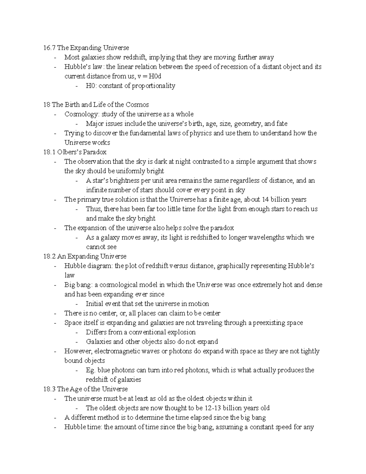 Astronomy 11 30 20 Reading - 16 The Expanding Universe - Most galaxies ...