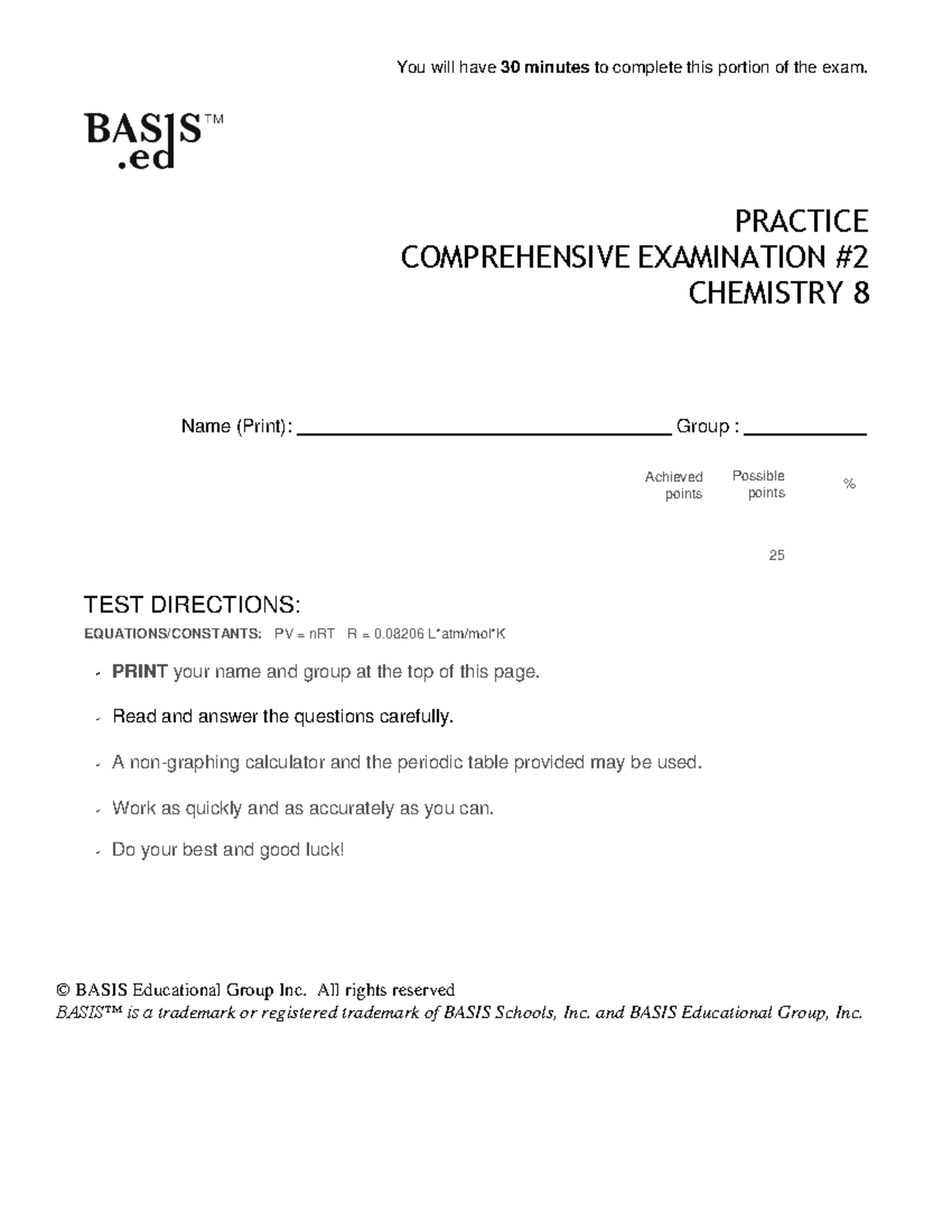 The 2nd practice comp 2022 - You will have 30 minutes to complete this ...