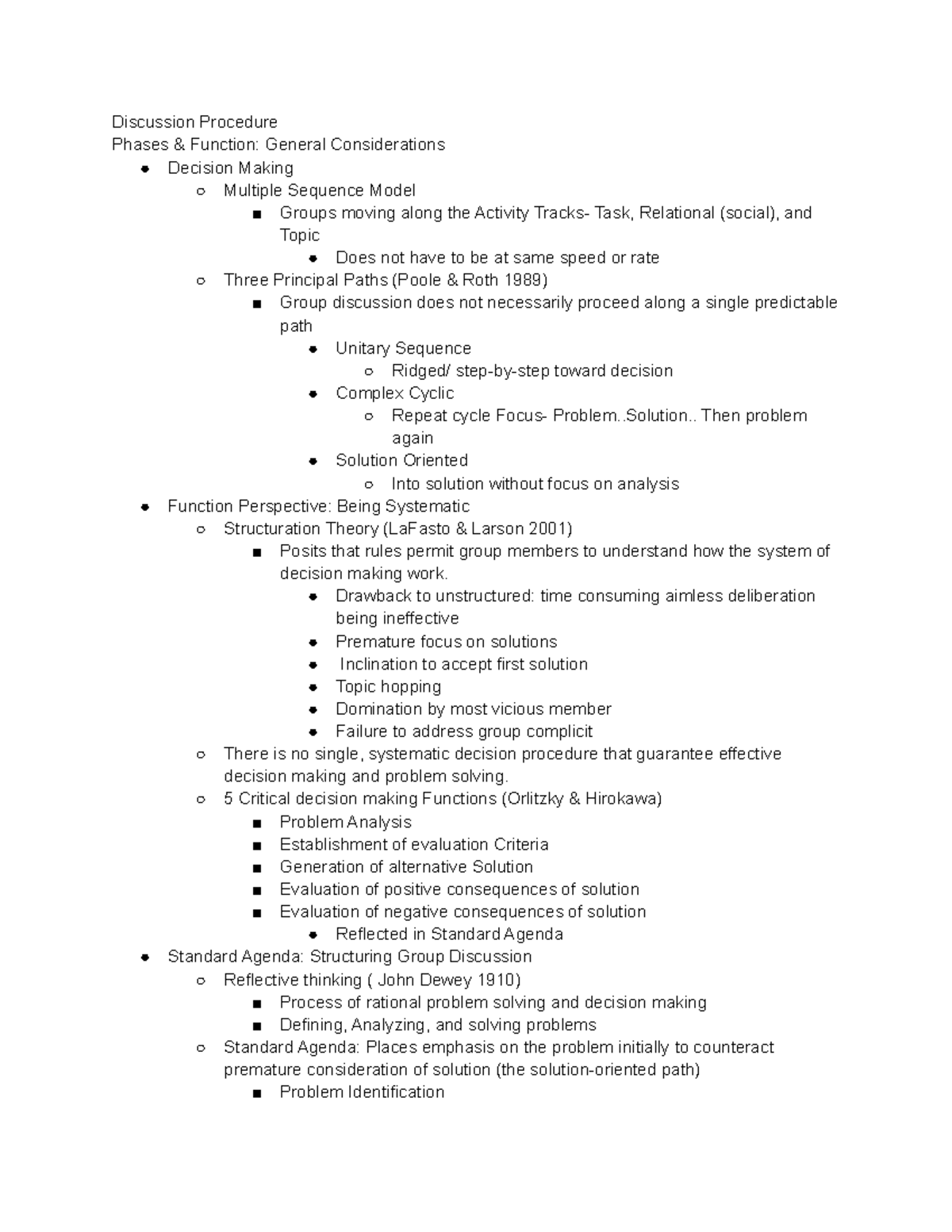 Small group - Lecture notes 1 - Discussion Procedure Phases & Function ...
