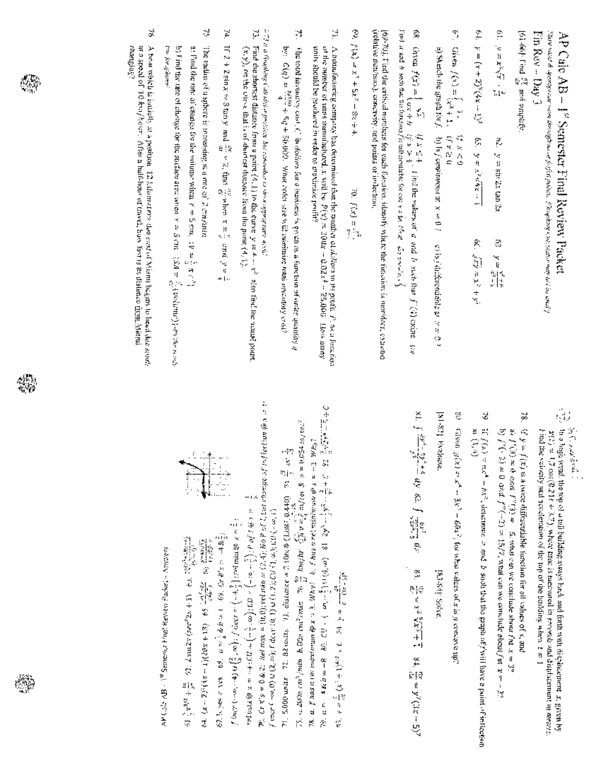 Calc AB - 1st Sem Fin Rev Day 3 - Studocu
