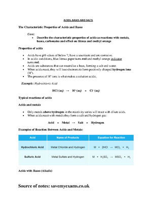 Bgcse SDA 4 - past papers chemistry - Chemistry SDA - Studocu