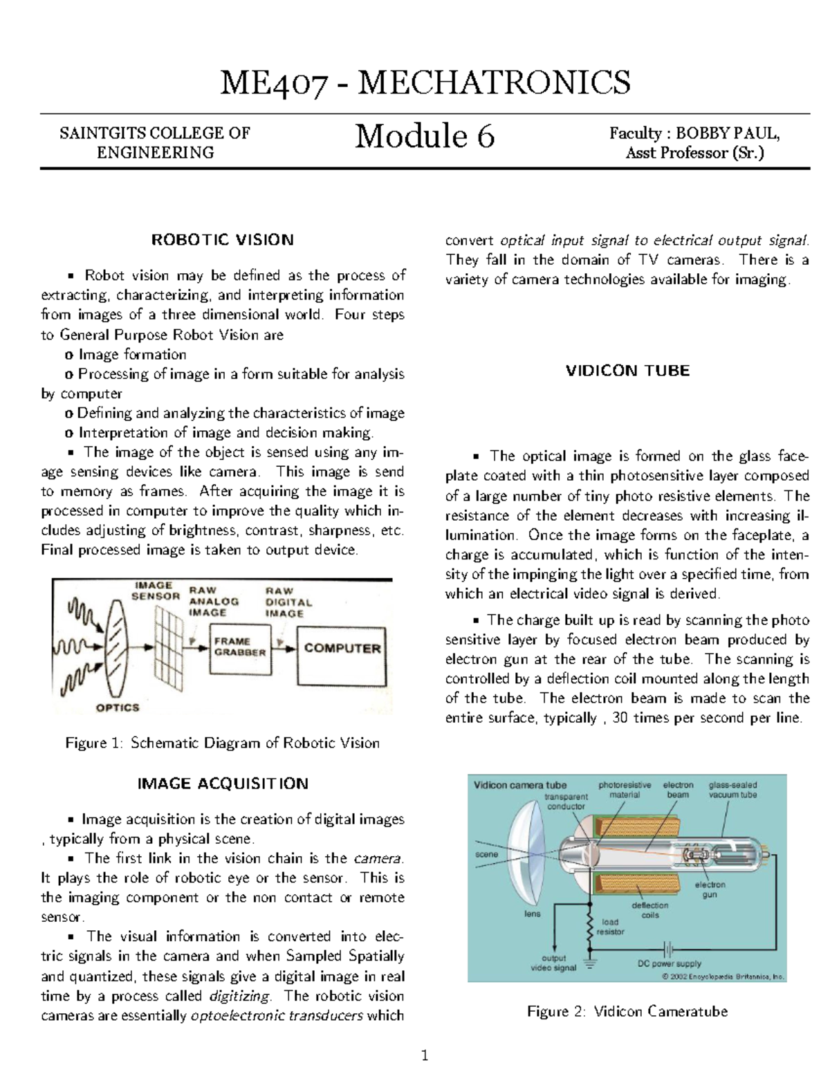 Module 6 easy understanding lectures notes - ME407 ­ MECHATRONICS ...