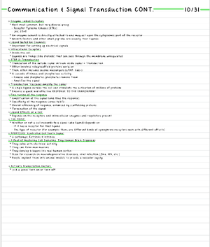 BIO 110 Exam 2 Review Topics - BIO 110 Exam 2 Review Sheet This list of ...