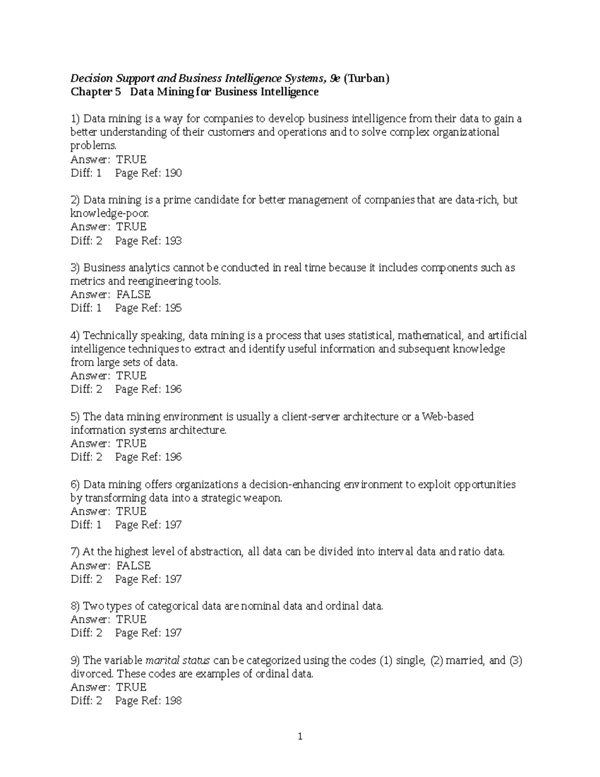 Doc - DSS _ lec5 - Decision Support and Business Intelligence Systems, 9e (Turban) Chapter 5 ...