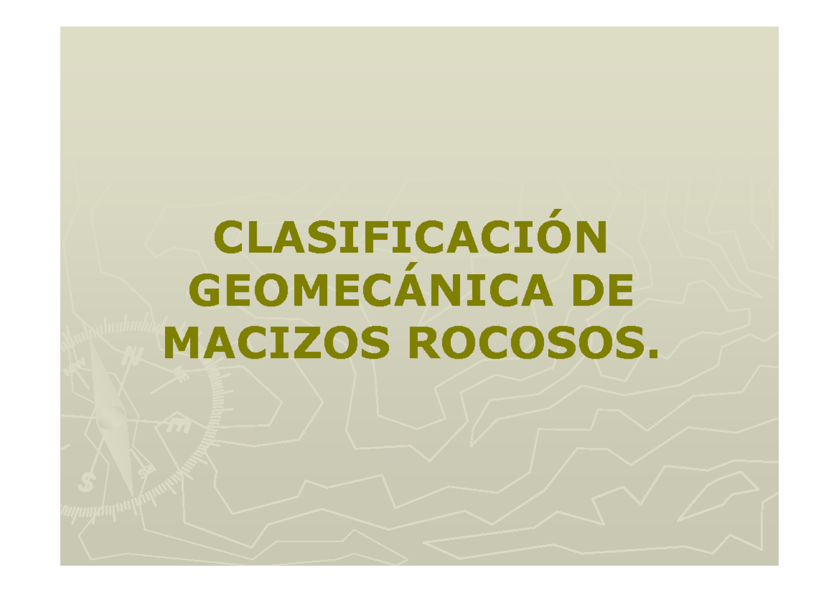 04 - Clasificacion geomecanica de macizos rocosos - - Studocu