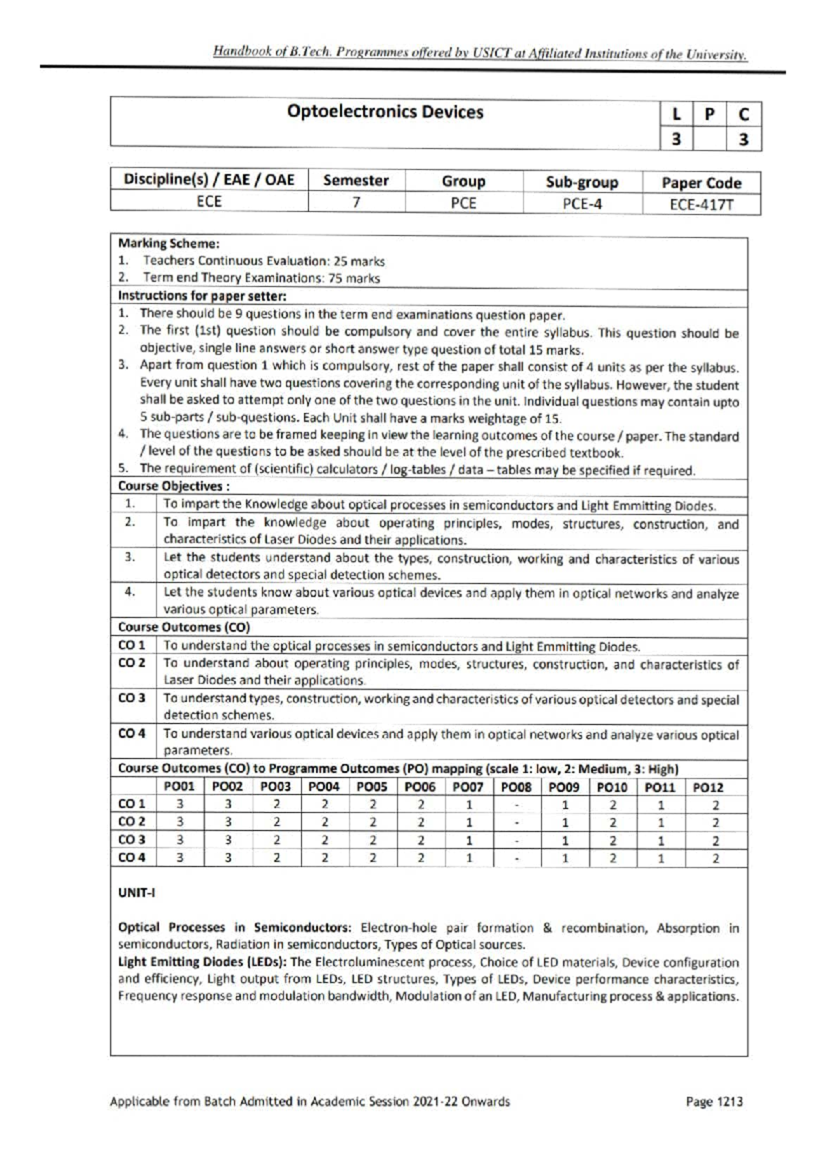 7th sem syllabus - exam prep - Handbook of B. Programmes offered USICT ...